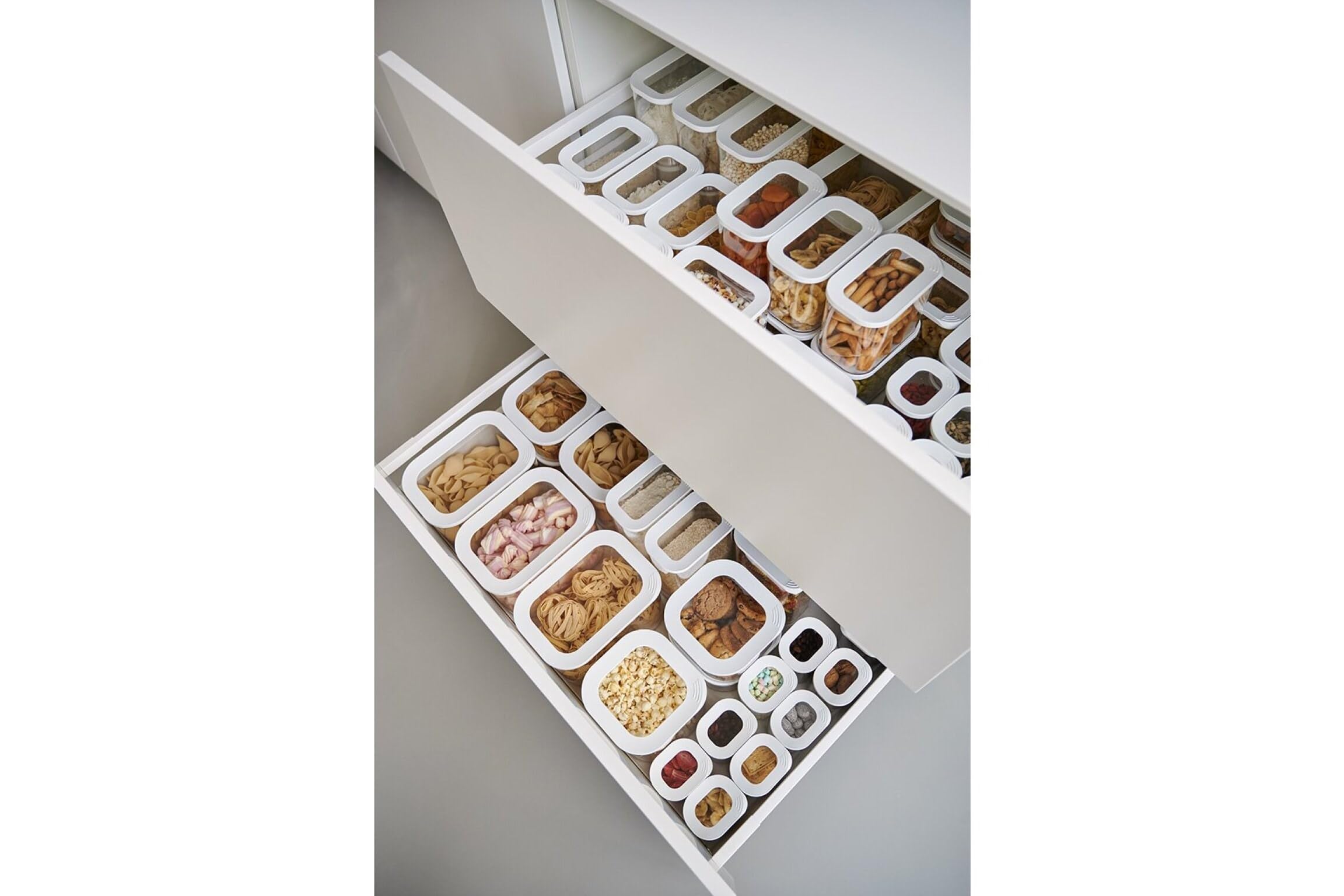 Mepal MODULA 5 Piece Food Storage Box Set for Cereal or Pasta with 3 Transparent Lids, Airtight, BPA Free, 1 Set