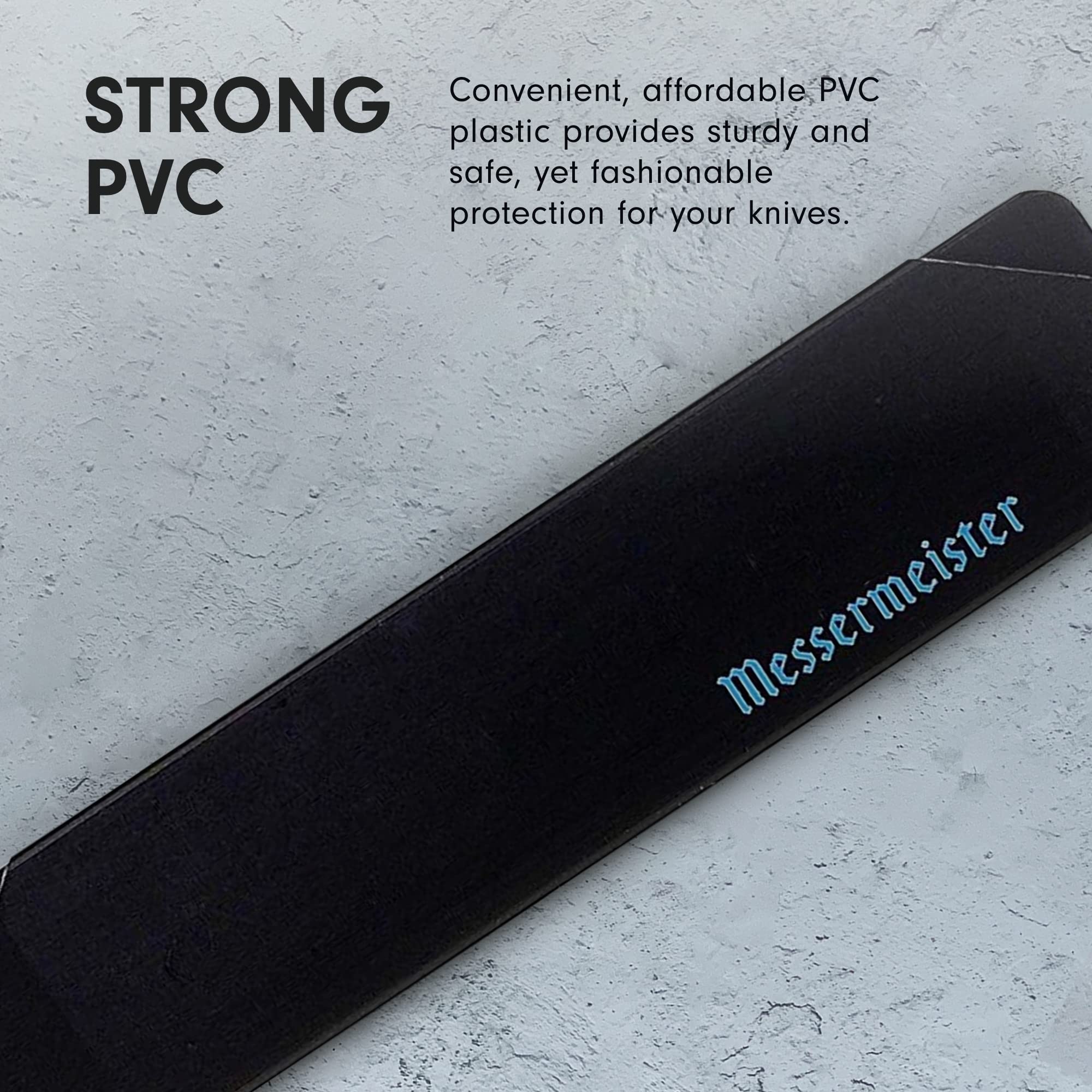 Messermeister 8” Chef’s Edge-Guard, Black - Fashionable & Functional Knife Protector for Chef’s & Wide-Blade Knives - 2 Blade Entry Notches - 8.5” x 1.9375”