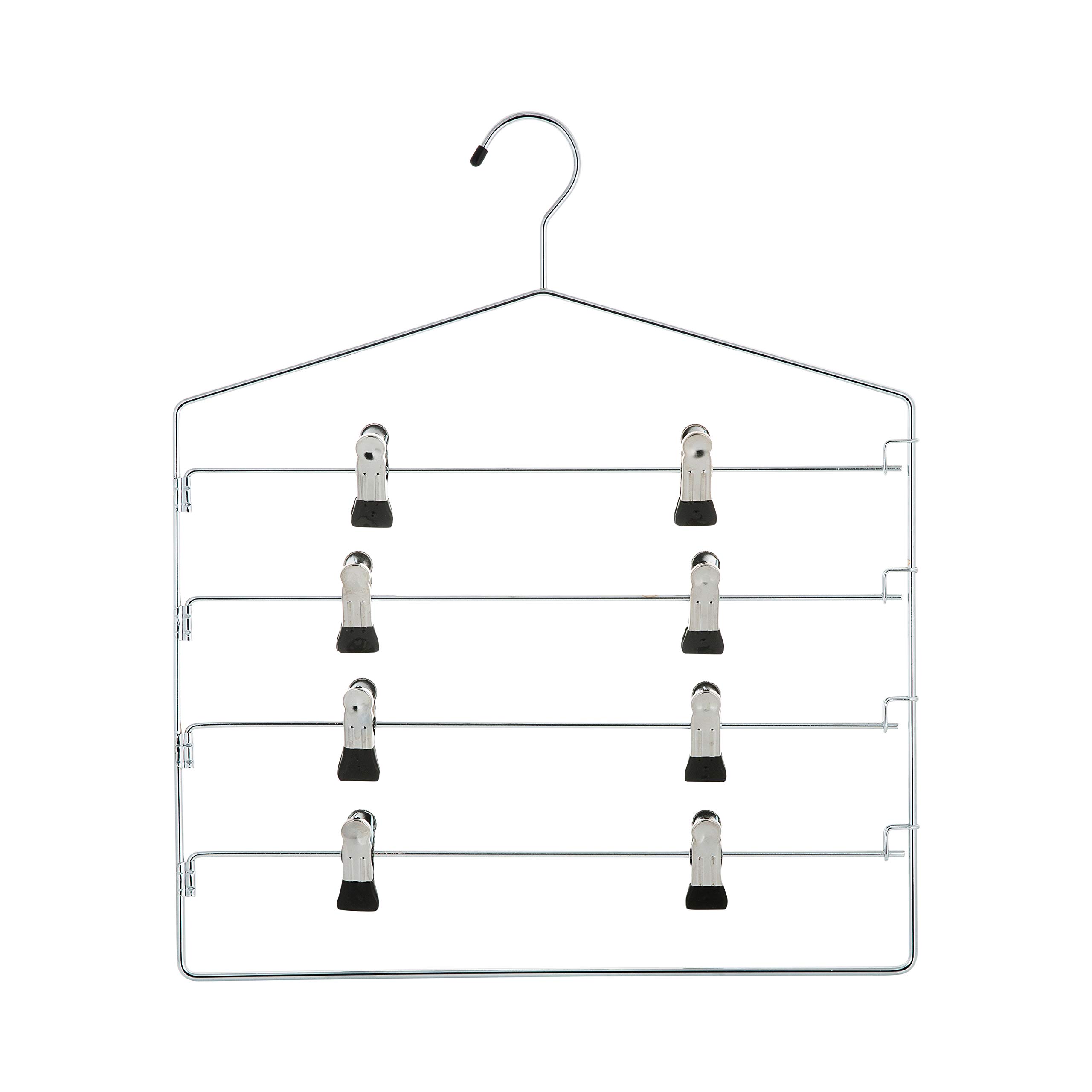Organize It All 4 Tier Swing Arm Slack Rack Hanger, Closet Organizer for Pants, Scarves, Skirts