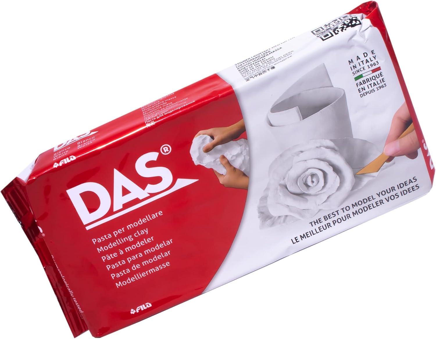DAS Air-Hardening Modeling Clay - White Air Dry Clay 2.2lb Block - Pliable Air Clay for Sculpting and Coating - Easy to Use Air Dry Modeling Clay for All Ages - Molding Clay for Sculpting and More