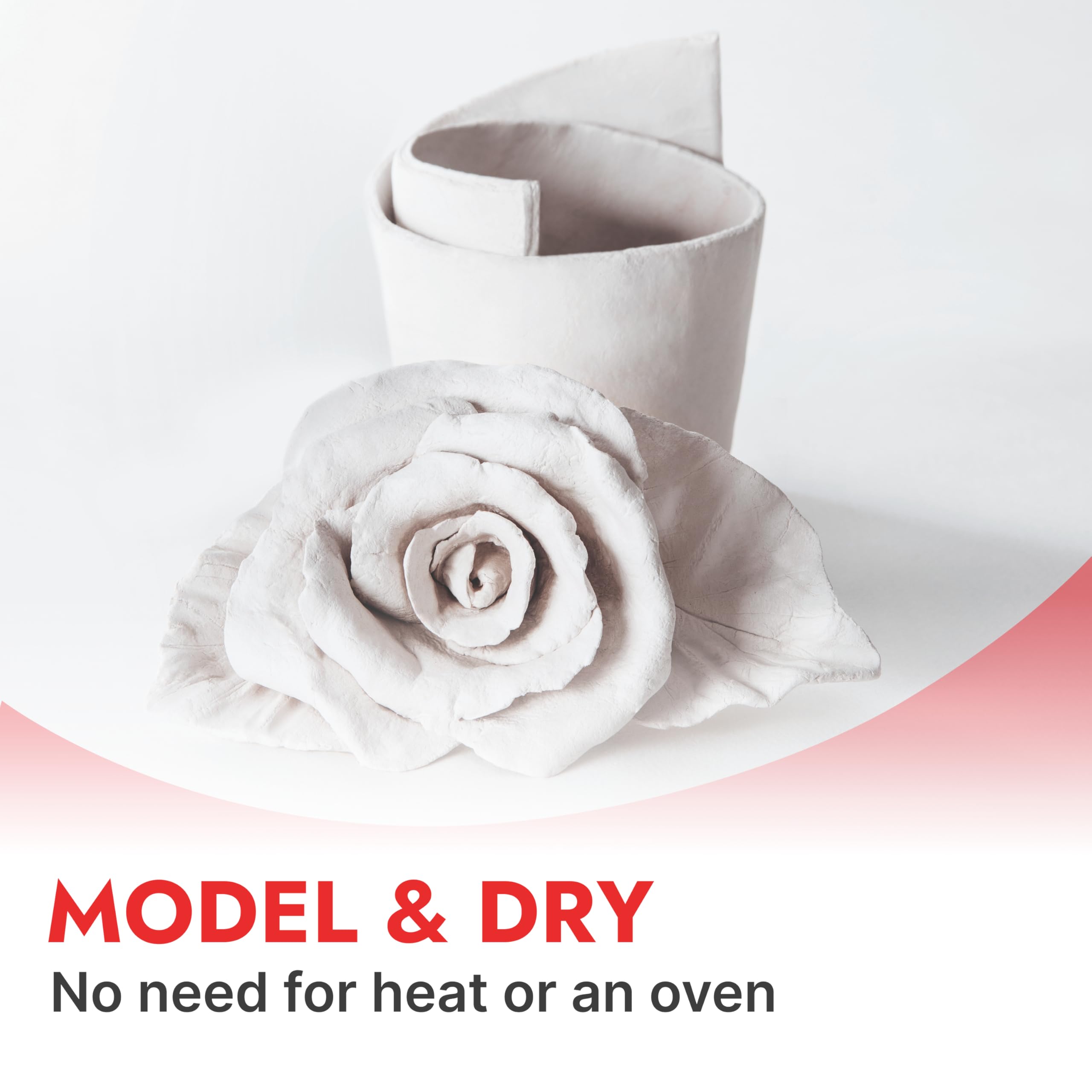DAS Air-Hardening Modeling Clay - White Air Dry Clay 2.2lb Block - Pliable Air Clay for Sculpting and Coating - Easy to Use Air Dry Modeling Clay for All Ages - Molding Clay for Sculpting and More