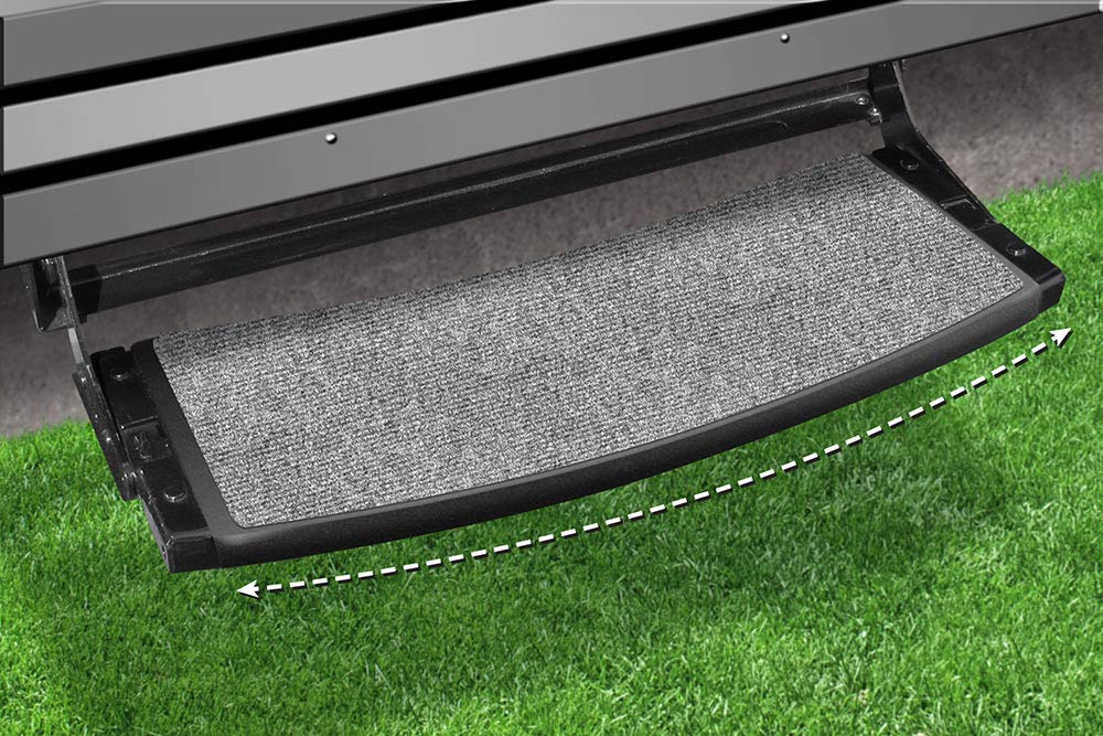 Prest-O-Fit 2-0373 Outrigger Radius RV Step Rug Castle Gray 22 In. Wide