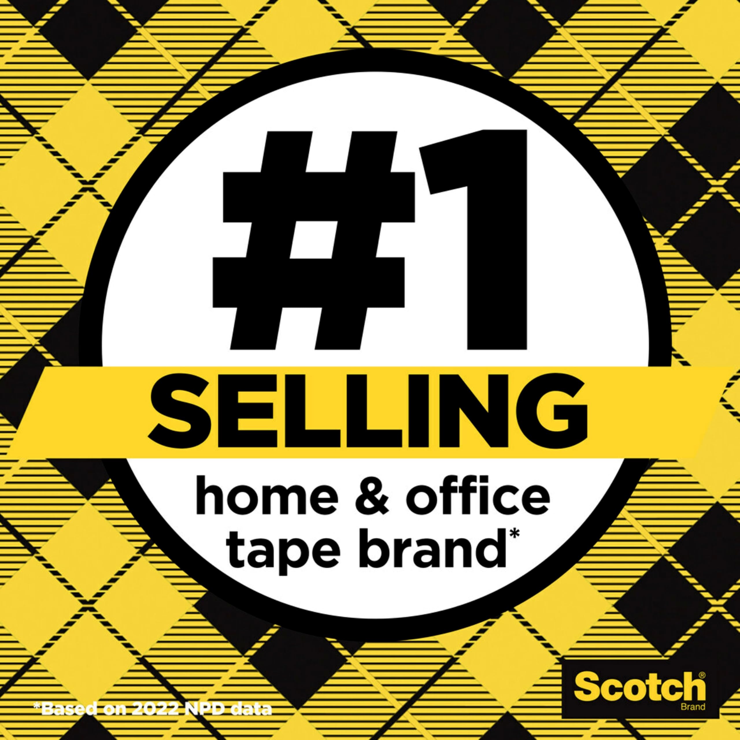 Scotch Double Sided Tape, 1/2 in x 500 in, 6 Dispensered Rolls (6137H-2PC-MP)