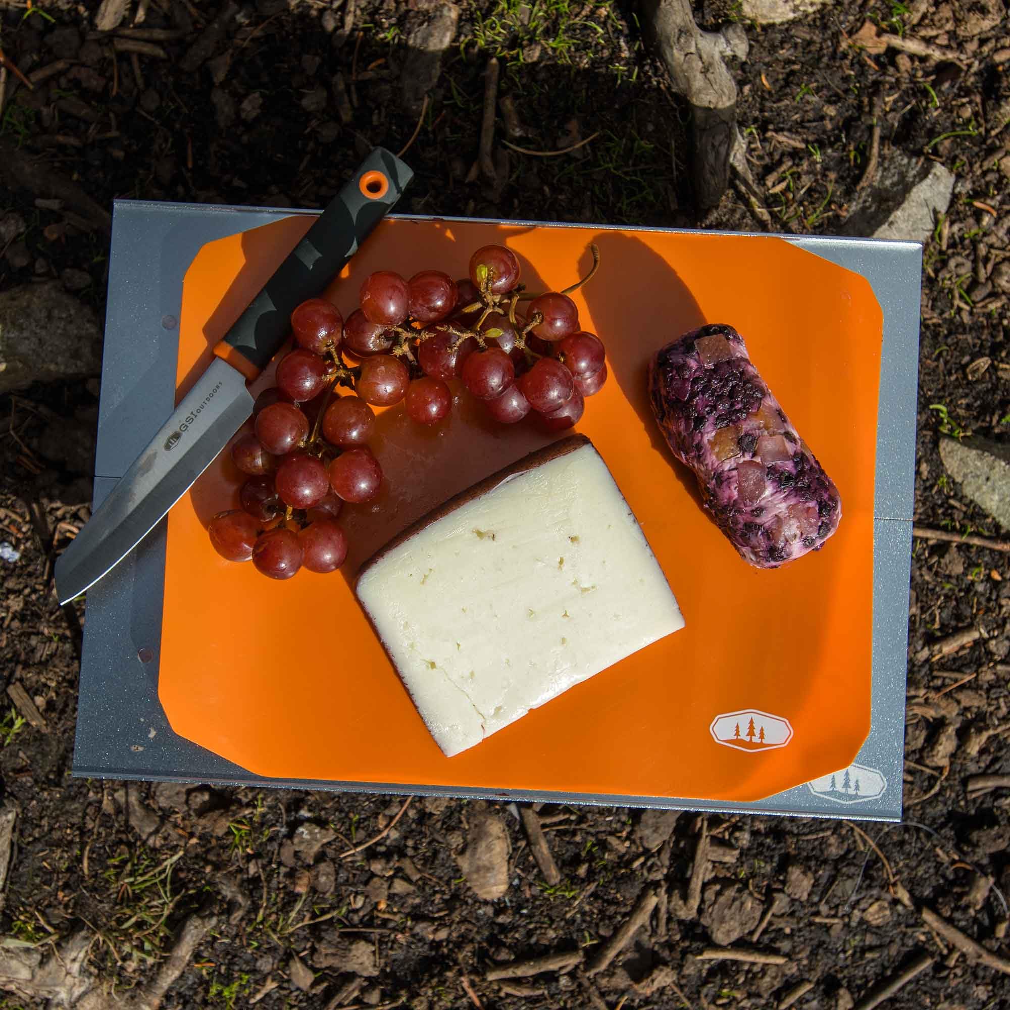 GSI Outdoors Knife & Cutting Board Set I Santoku Ultralightweight Prep Surface Board and Pairing Knife Travel Kit for Camping, Backpacking & Travel