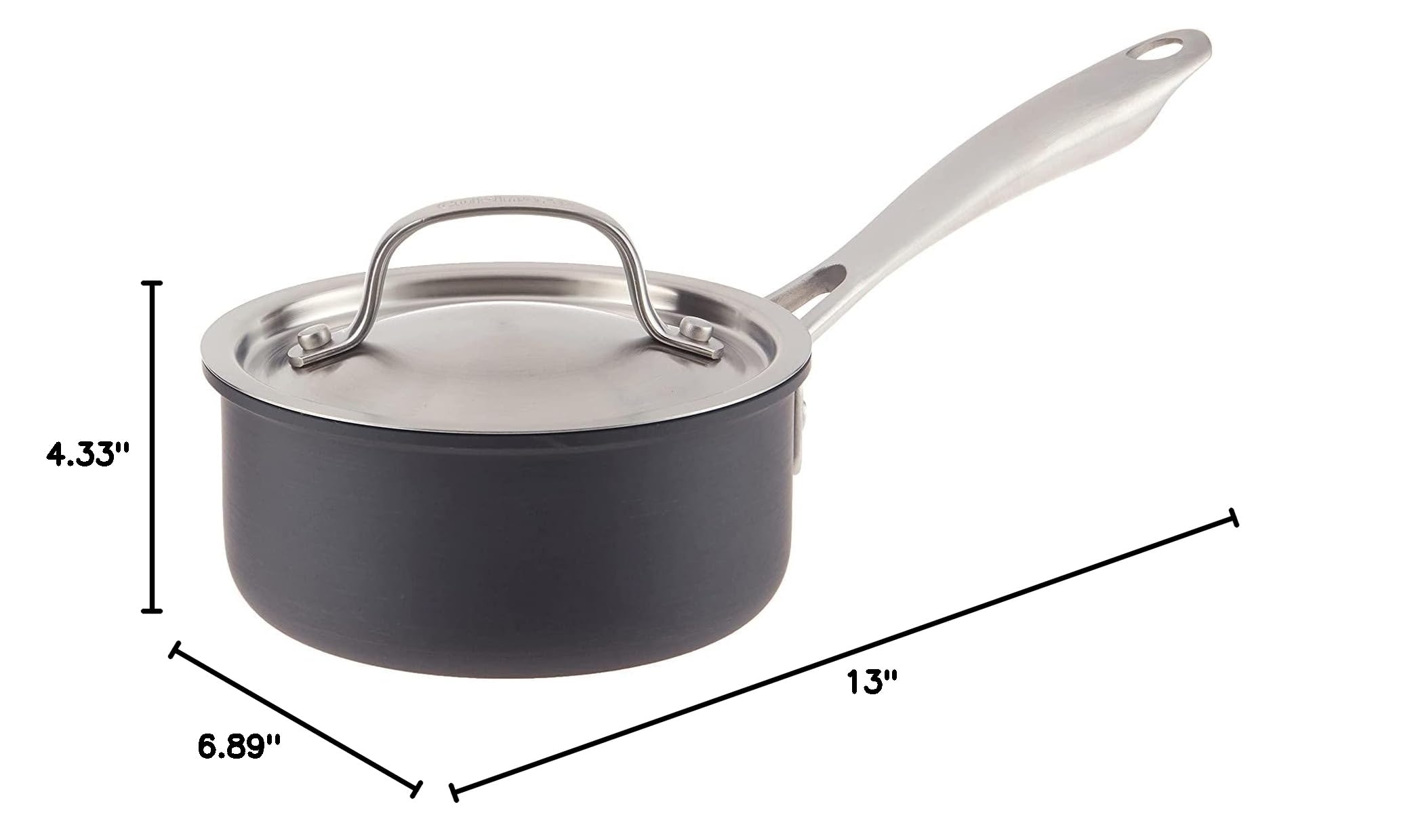 Cuisinart GG19-14 GreenGourmet Hard-Anodized Nonstick 1-Quart Saucepan with Cover, Black/Stainless