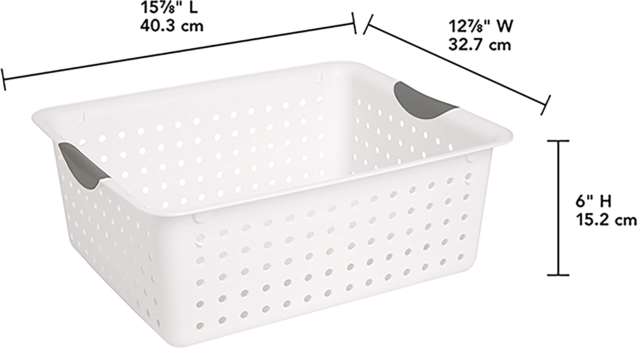 Sterilite Lg Wht Ultra Basket 16268006 Organizers Storage Kitchen 15 7/8 x 12 7/8 x 6 inches ; 1.1 pounds