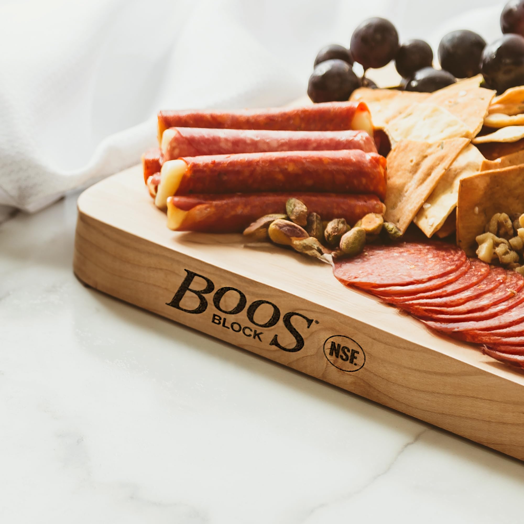 John Boos Block Chop-N-Slice Maple Wood Edge Grain Reversible Cutting Board, 16 Inches x 10 Inches x 1 Inches