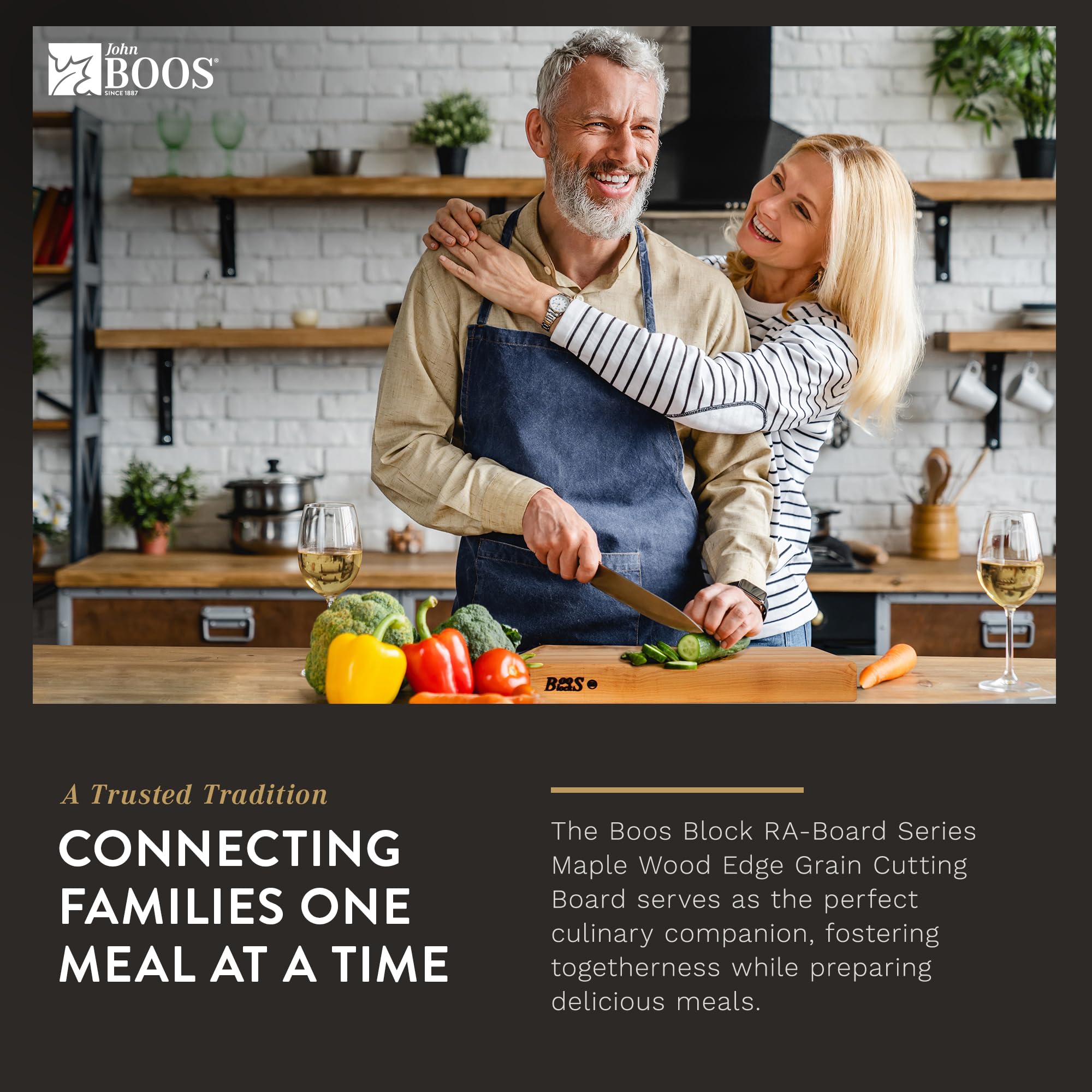 John Boos Block RA03 Maple Wood Edge Grain Reversible Cutting Board, 24 Inches x 18 Inches x 2.25 Inches