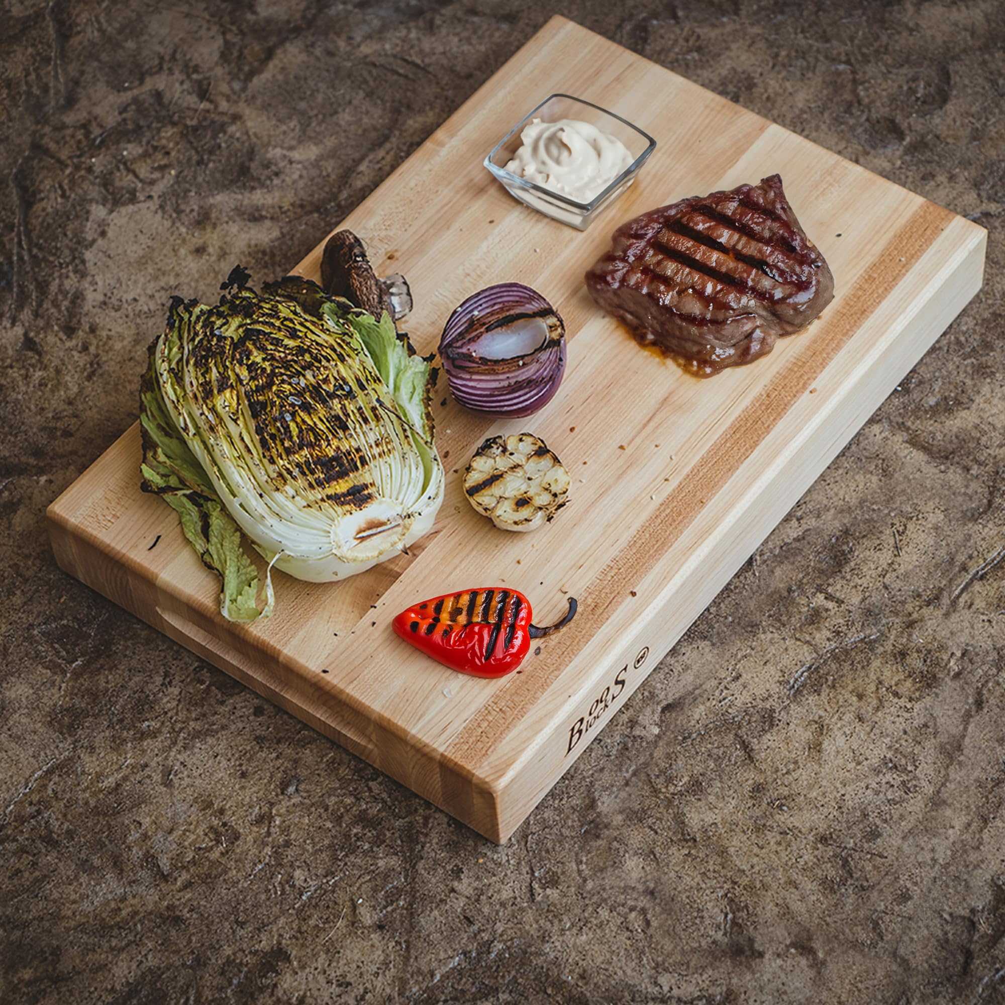 John Boos Block RA03 Maple Wood Edge Grain Reversible Cutting Board, 24 Inches x 18 Inches x 2.25 Inches