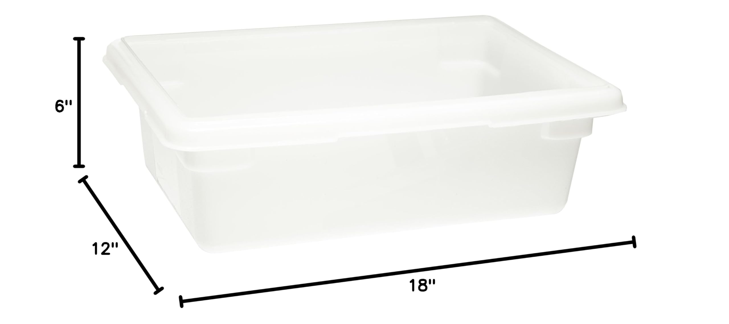 Rubbermaid Commercial Products (FG350900WHT) Food Storage Box/Tote for Restaurant/Kitchen/Cafeteria, 3.5 Gallon, White