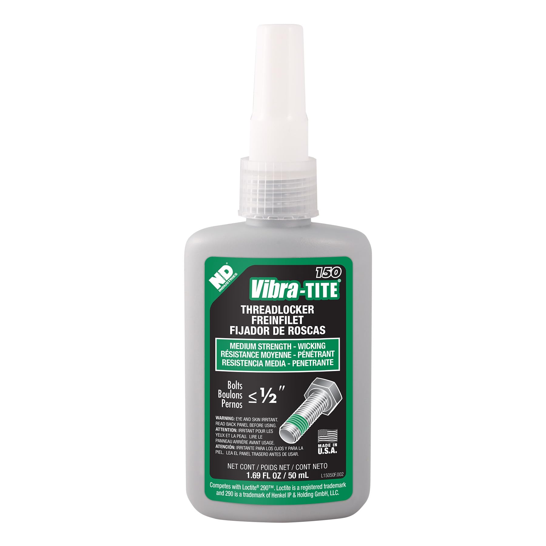 Vibra-TITE - 15050 150 High Strength Anaerobic Threadlocker, 50 ml Bottle, Green
