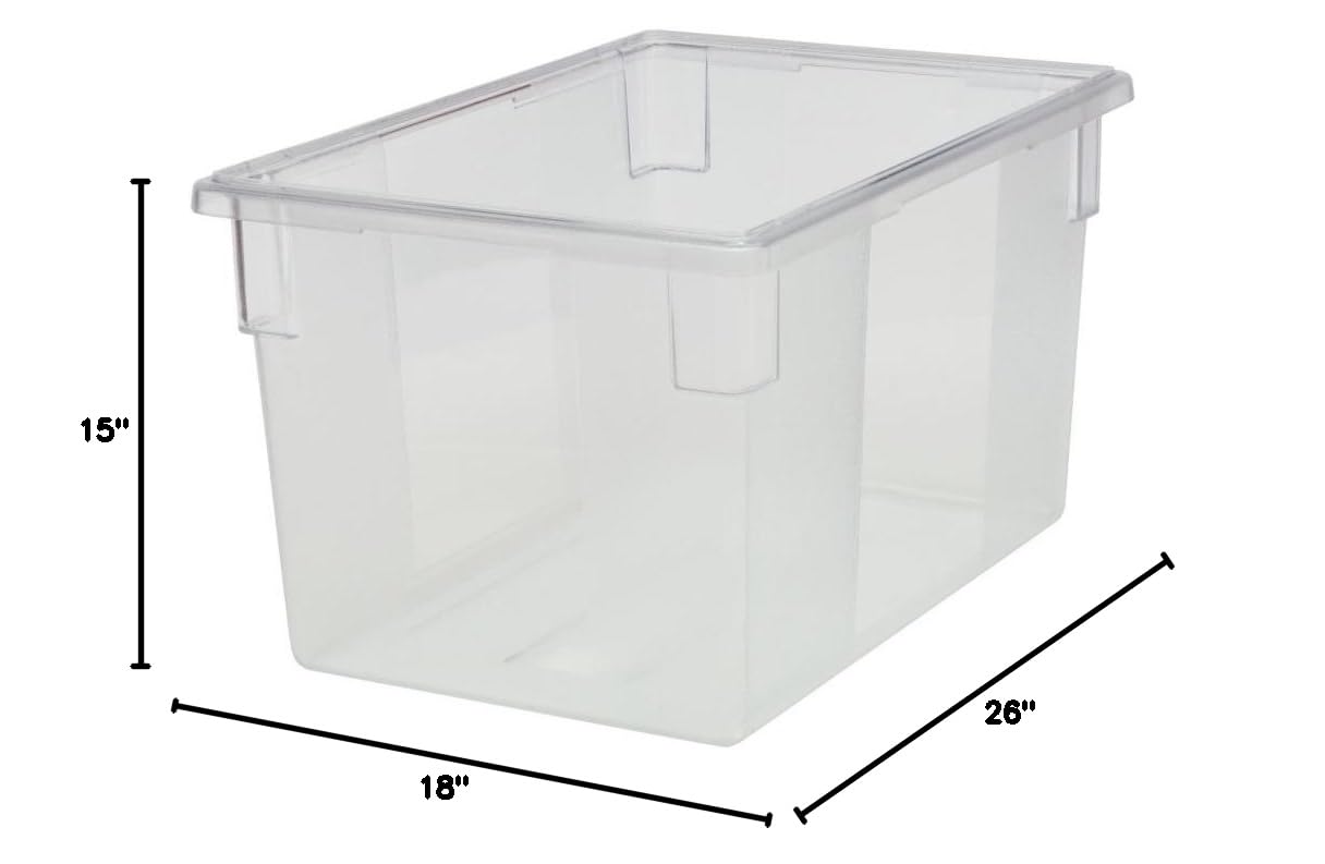 Rubbermaid Commercial Products-Food Storage Box/Tote for Restaurant/Kitchen/Cafeteria, 21.5 Gallon, Clear (FG330100CLR)
