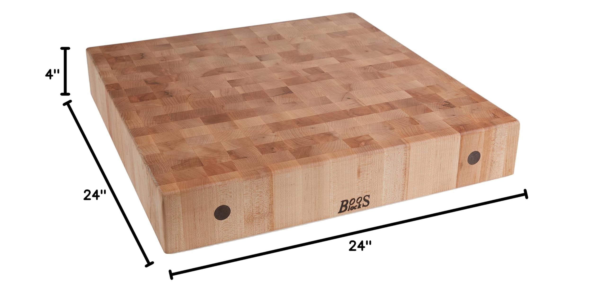 John Boos Block CCB24-S Classic Collection Maple Wood End Grain Chopping Block, 24 Inches x 24 Inches x 4 Inches