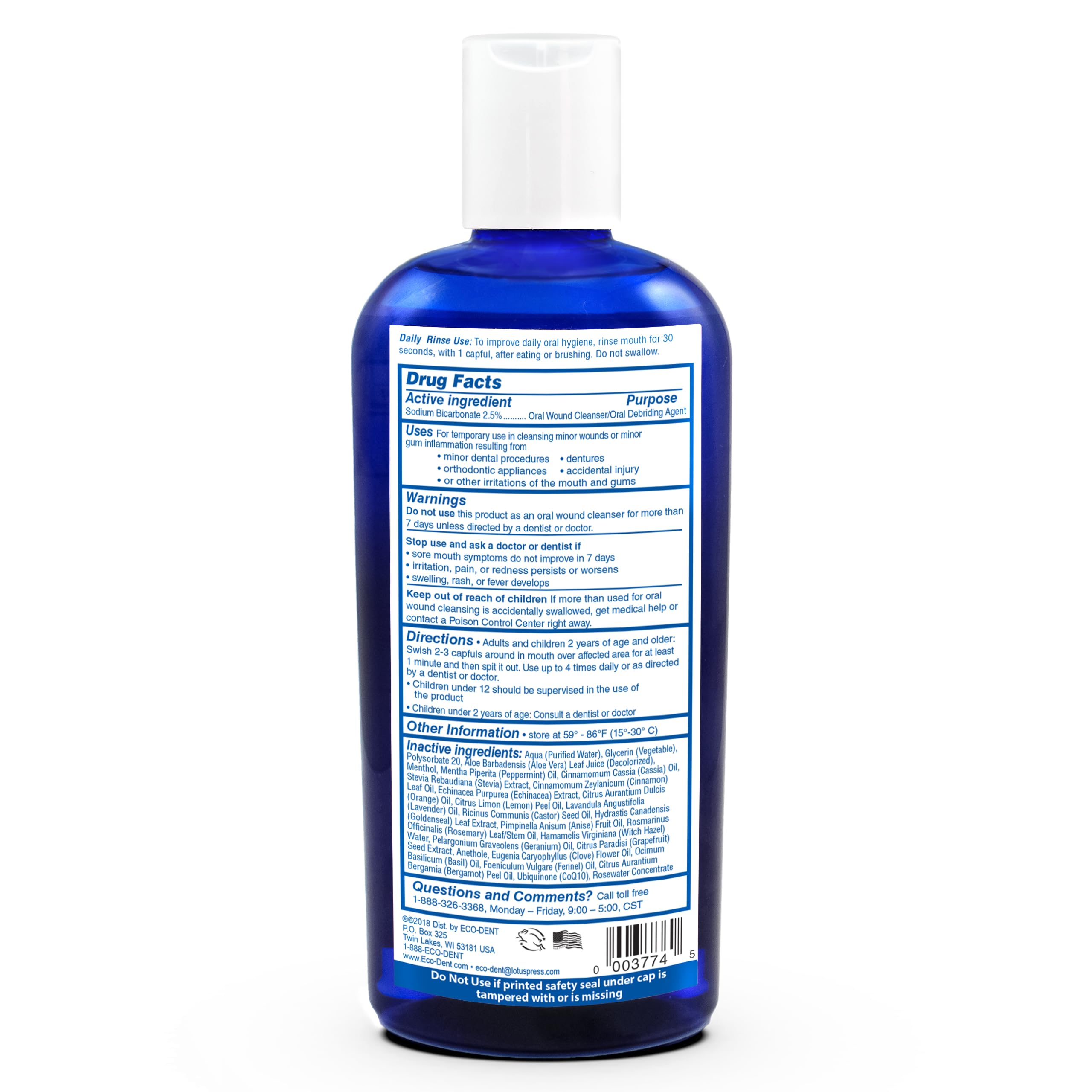 Eco-Dent Daily Rinse Ultimate Essential Mouth Care, Spicy-Cool Cinnamon, 8 fl oz (237 ml) (Pack of 2)