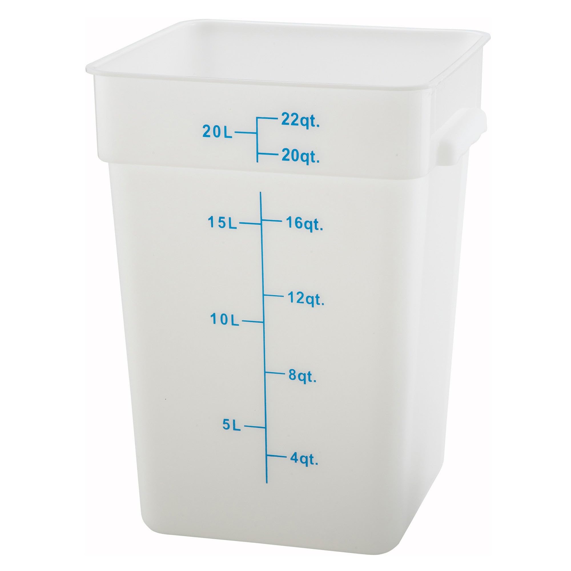 Winco Square Storage Container, 22-Quart, White