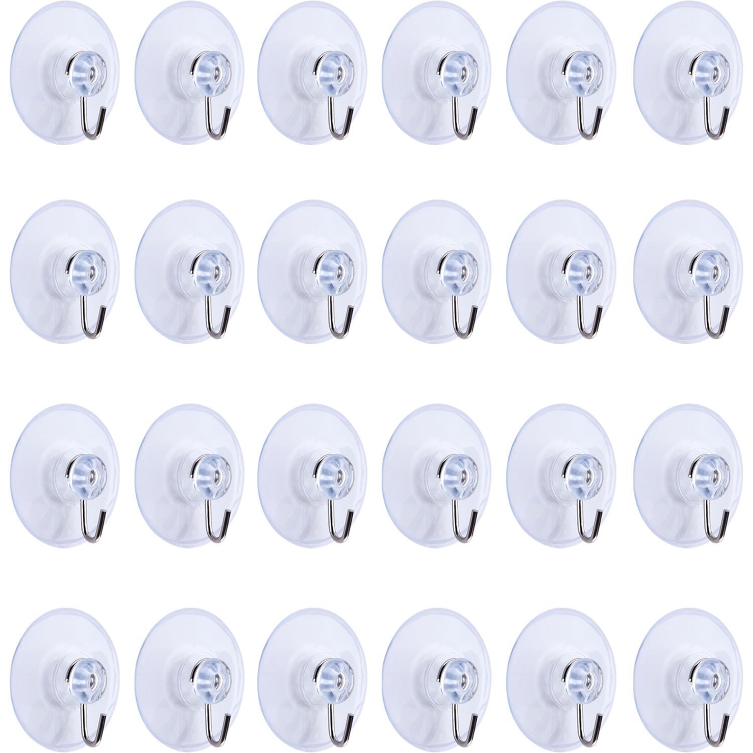 34 Mini Suction Cups with Metal Hooks 25 pack