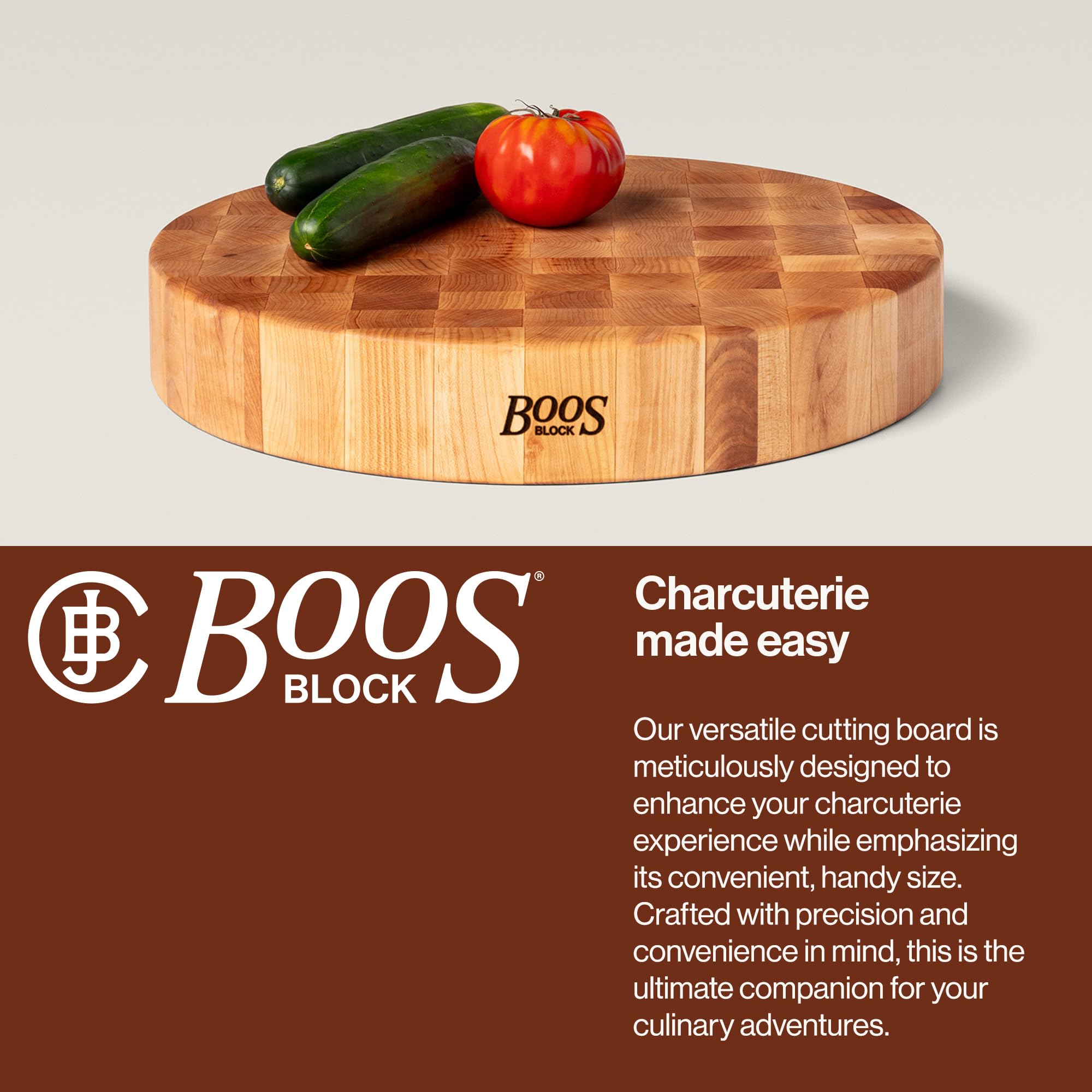 John Boos Block CCB183-R Classic Collection Maple Wood End Grain Round Chopping Block, 18 Inches Round x 3 Inches