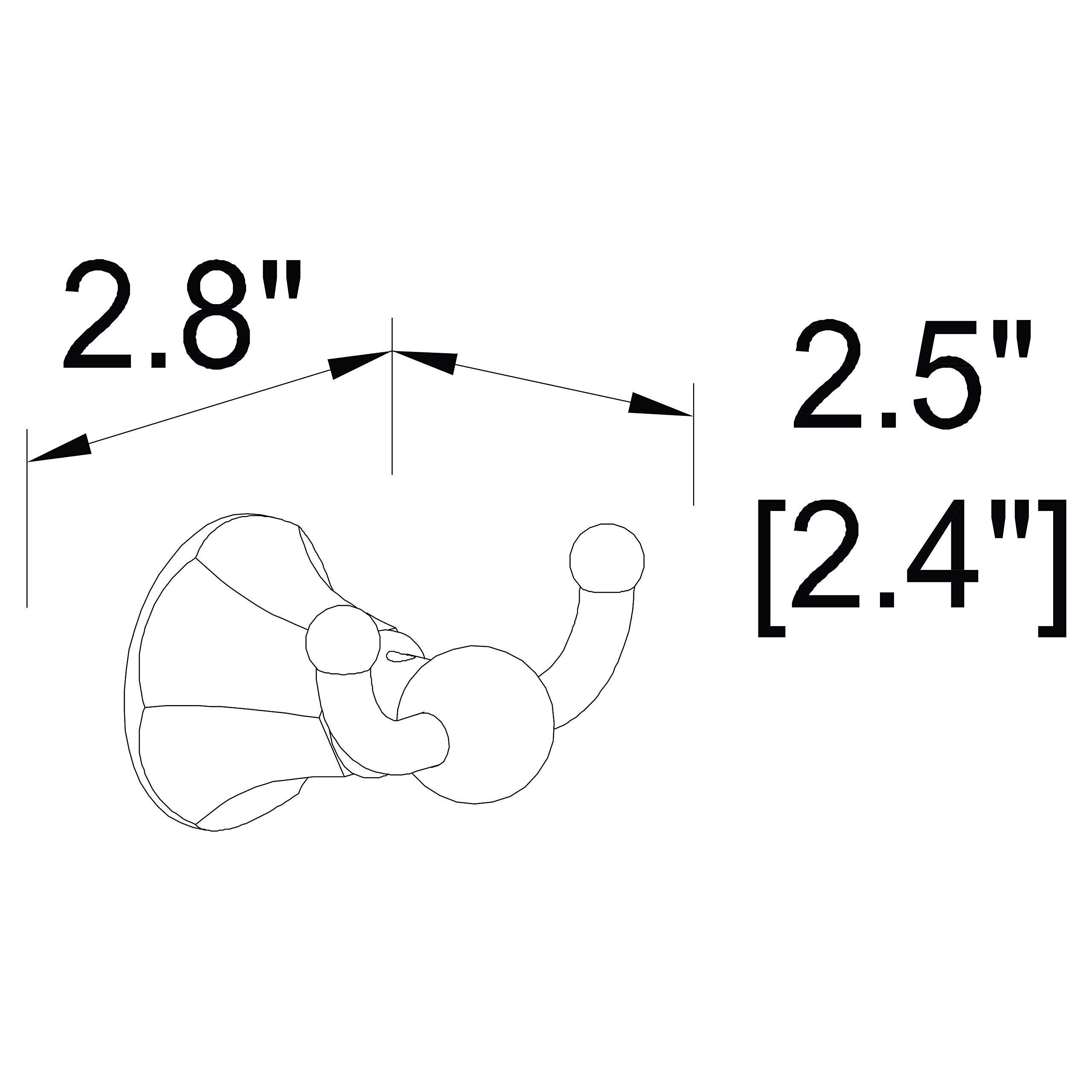 Ginger 611/SN Empire, Double Robe Hook, Satin Nickel