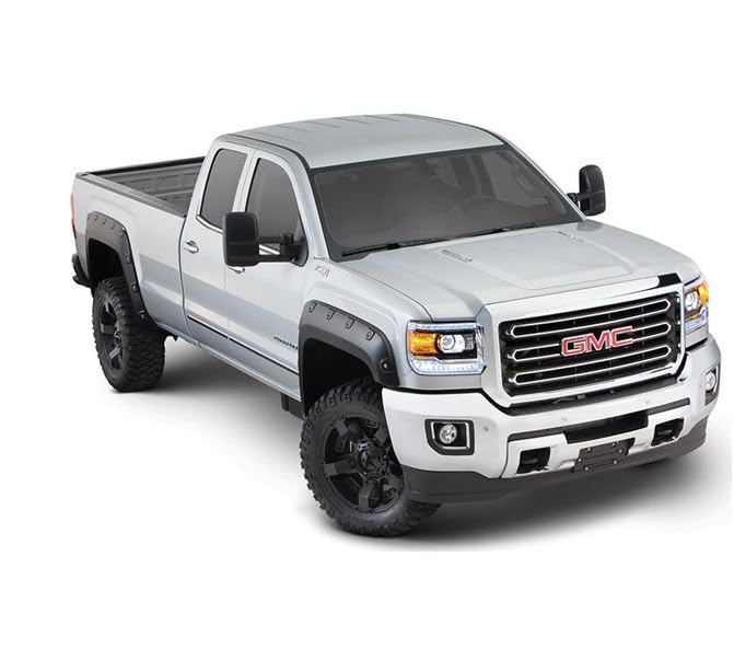 Bushwacker Boss Pocket/Rivet Style Front Fender Flares | 2-Piece Set, Black, Smooth Finish | 40083-02 | Fits 2007-2013 GMC Sierra 1500