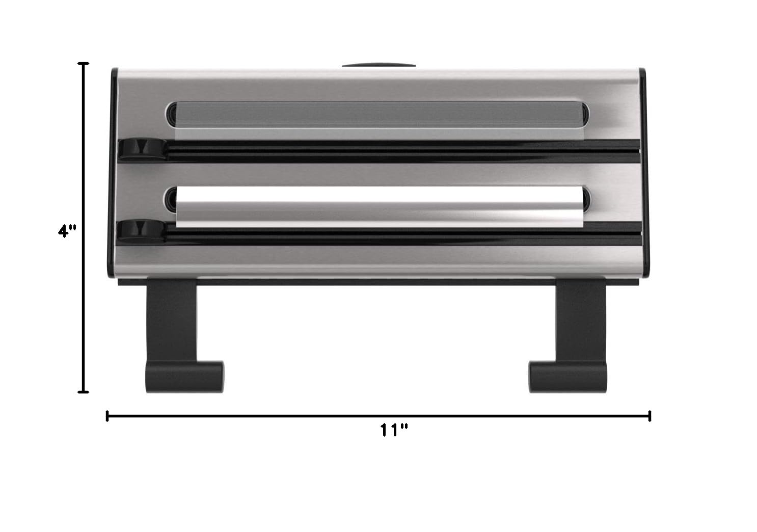 Emsa Triple Roll Dispenser Contura of Stainless Steel, Silver/Black