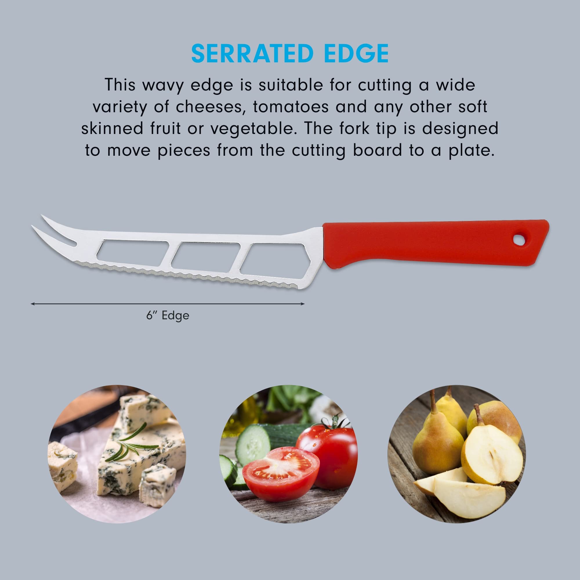 Messermeister German 6” Cheese & Tomato Knife, Red - Made in Solingen, Germany
