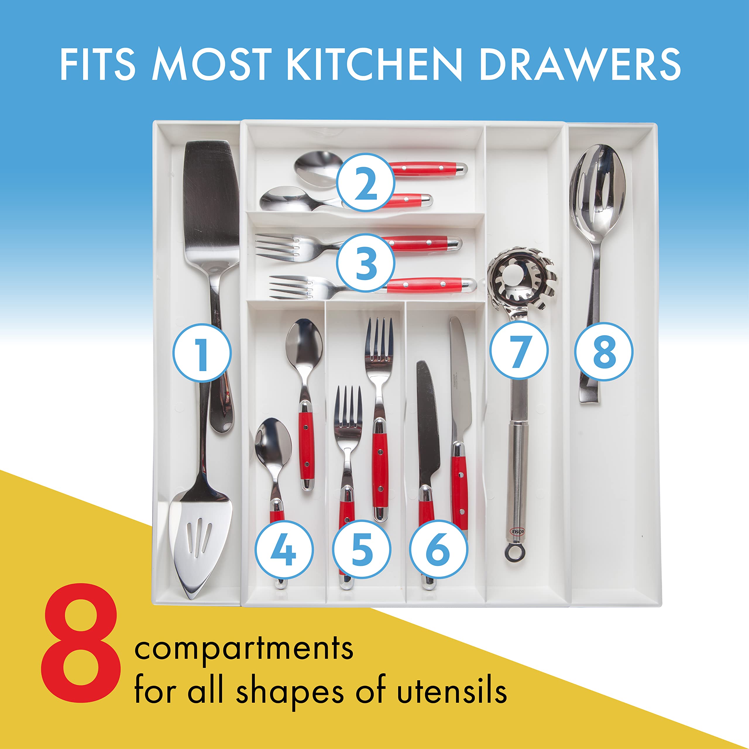 Dial Industries, Inc. Mega Expand-A-Drawer Cutlery and Utensil Drawer Organizer