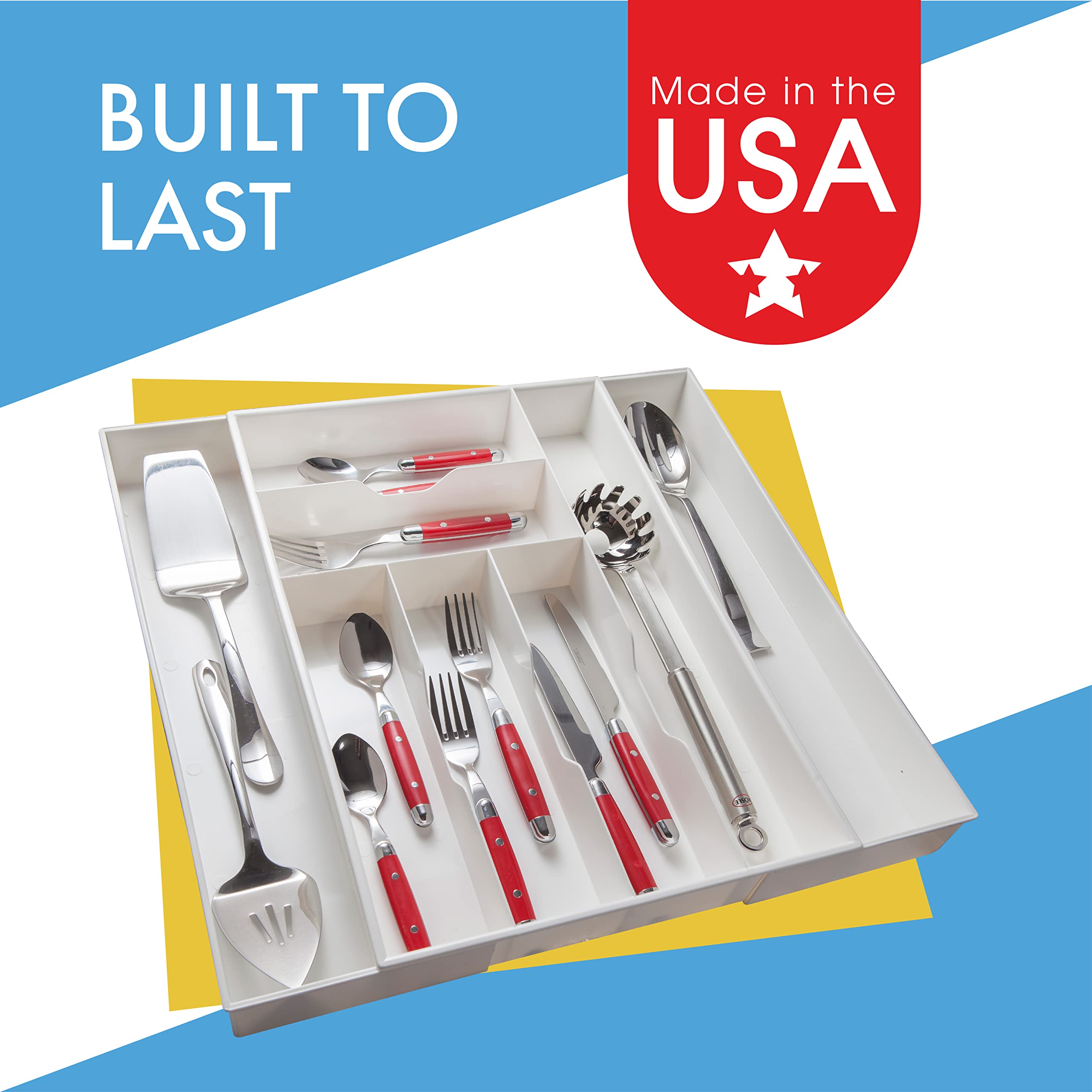 Dial Industries, Inc. Mega Expand-A-Drawer Cutlery and Utensil Drawer Organizer