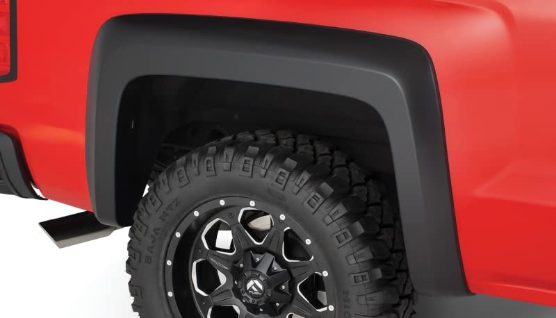 Bushwacker Extend-A-Fender Extended Rear Fender Flares | 2-Piece Set, Black, Smooth Finish | 40078-02 | Fits 2007-2013 Silverado 1500; 2007-2014 2500 HD, 3500 HD w/ 6.6' or 8.1' Bed (Excludes Dually)