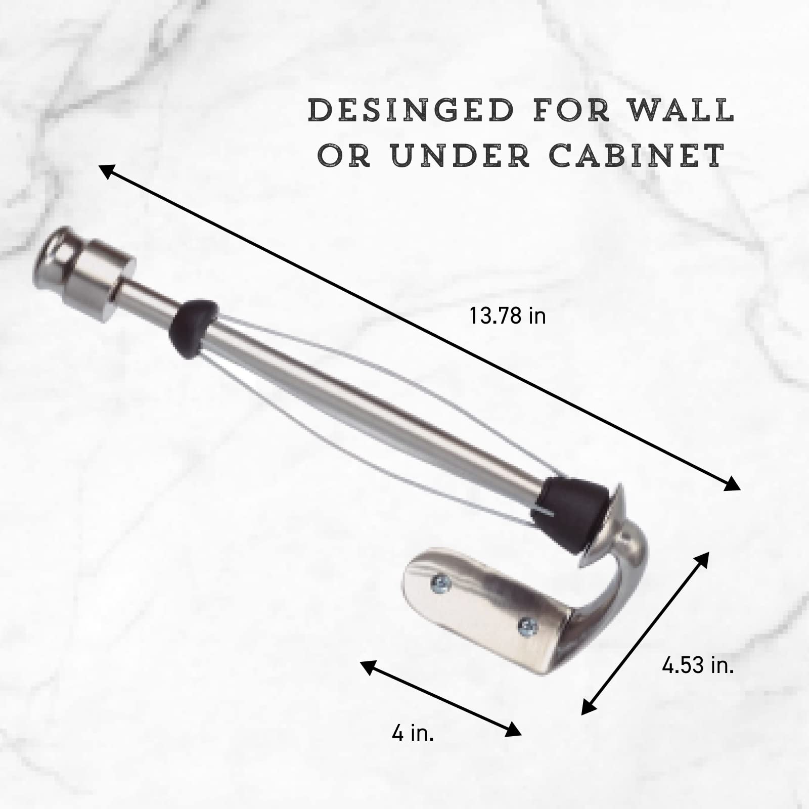 Kamenstein Perfect Tear Patented Wall Mount Paper Towel Holder, 14-Inch, Silver, Rounded Finial