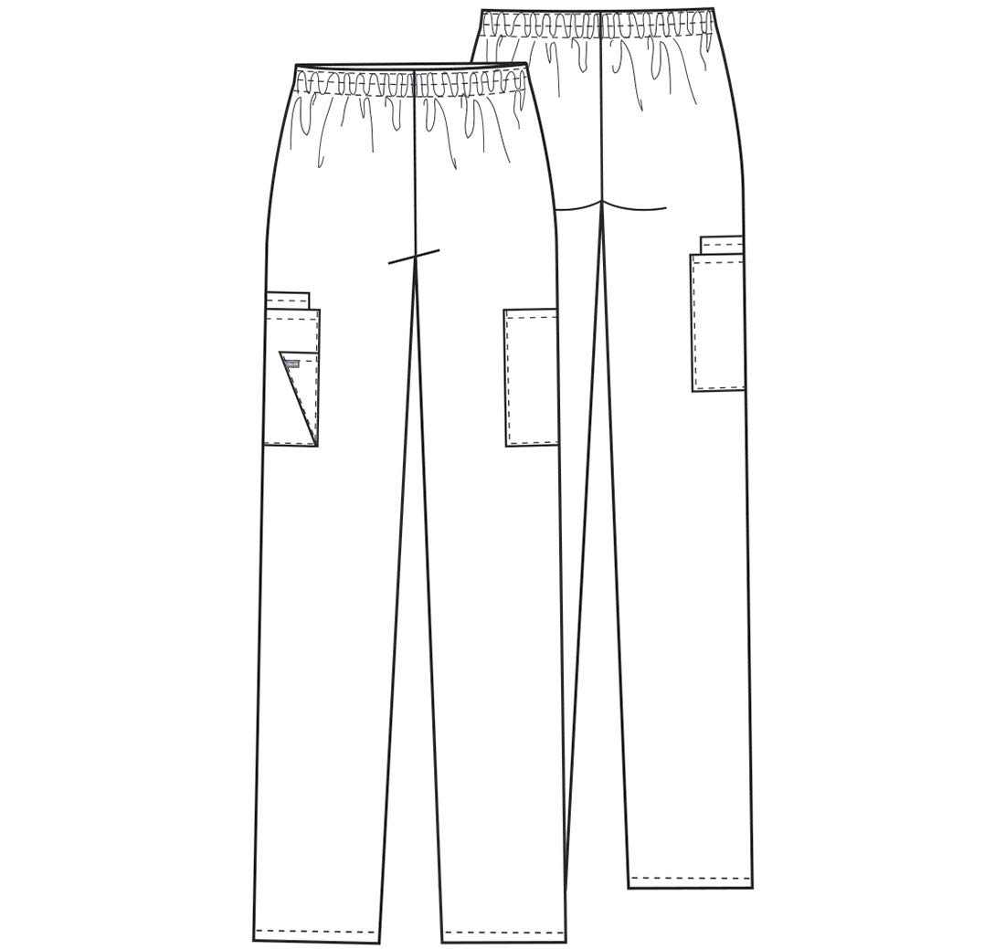 Cherokee Women's Size Workwear Elastic Waist Cargo Scrubs Pant, Black, Medium Tall