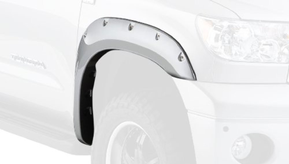 Bushwacker Pocket/Rivet Style Front Fender Flares | 2-Piece Set, Black, Smooth Finish | 30023-02 | Fits 2007-2013 Toyota Tundra