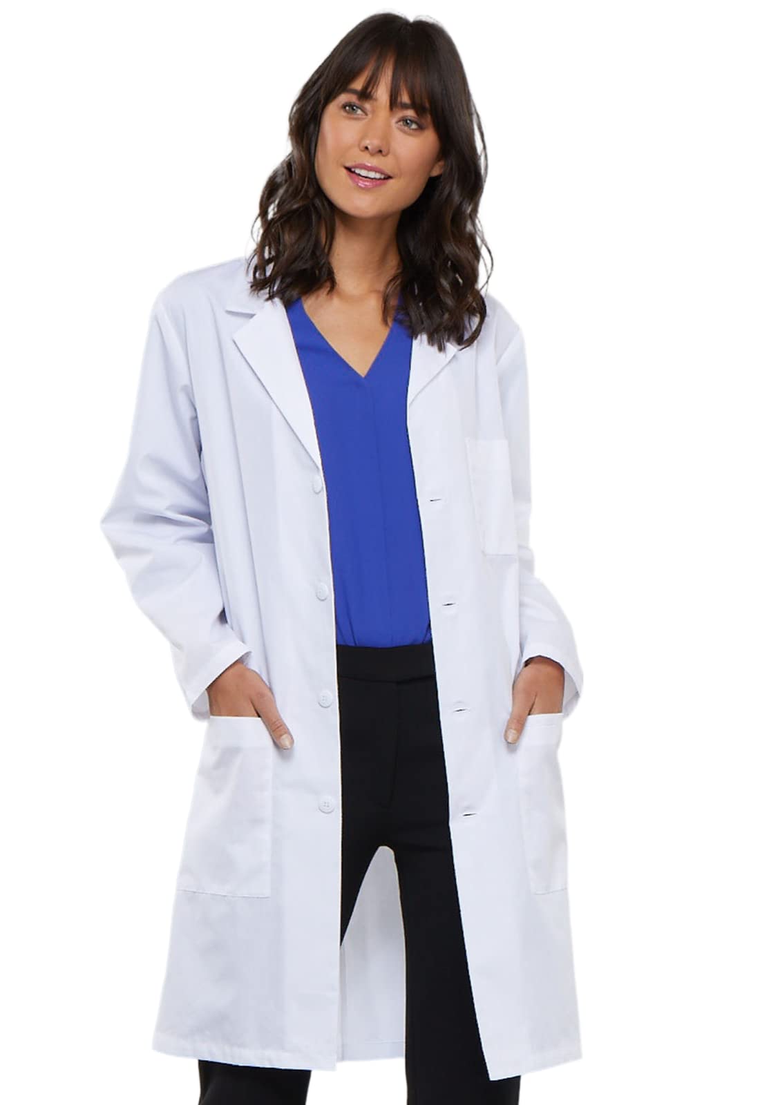 Cherokee 40 Inch Unisex Lab Coat, White, Medium