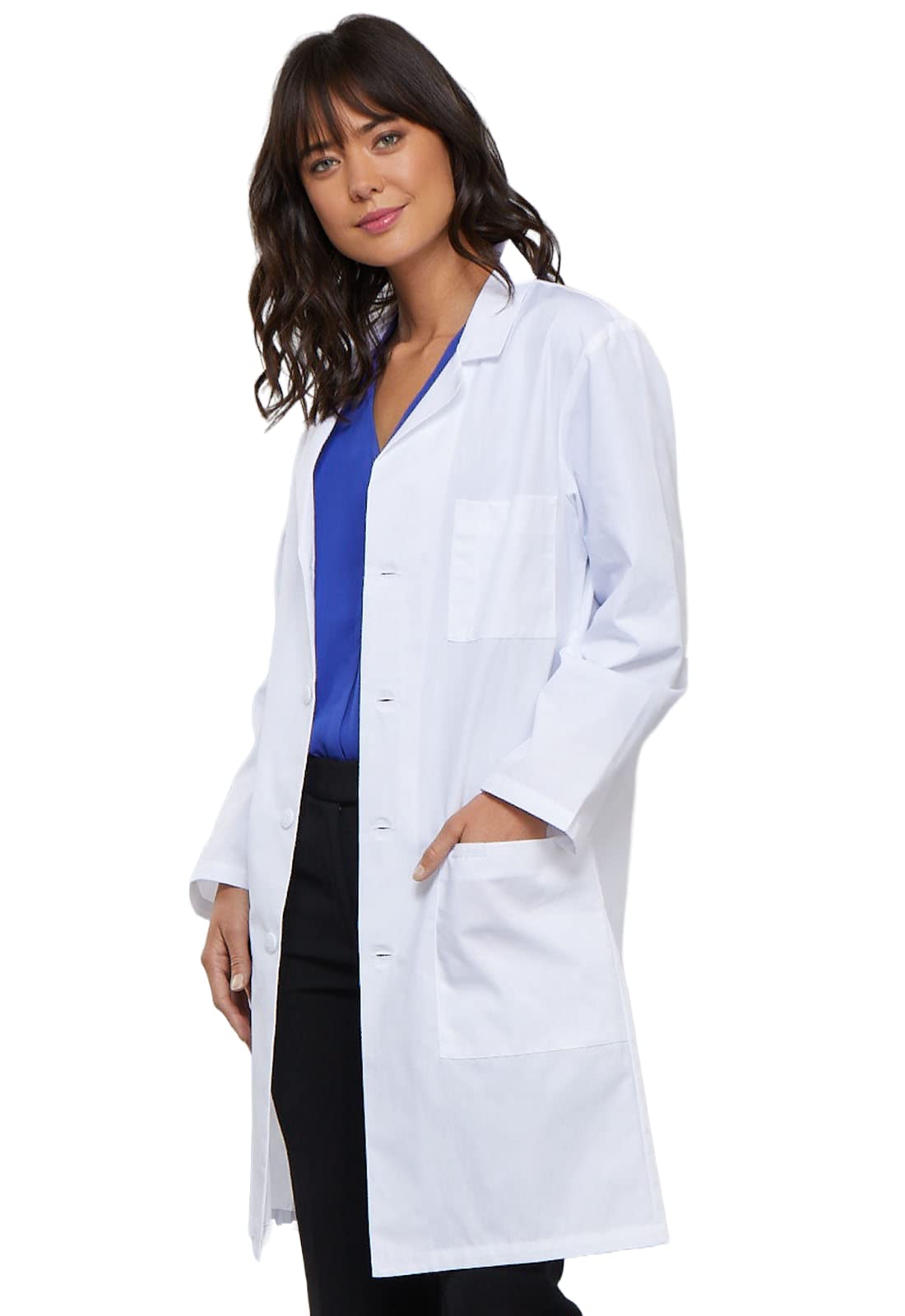 Cherokee 40 Inch Unisex Lab Coat, White, Medium
