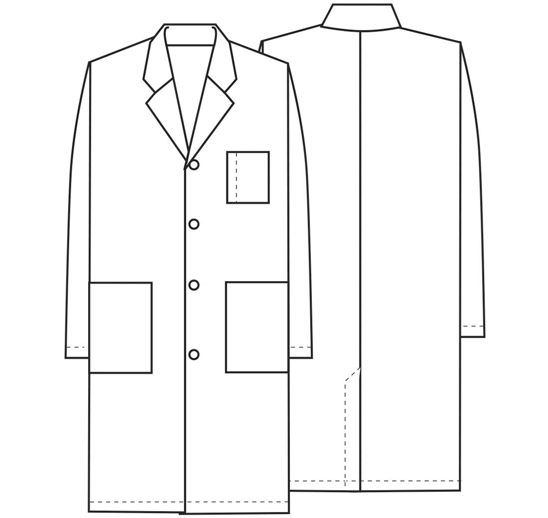 Cherokee 40 Inch Unisex Lab Coat, White, Medium