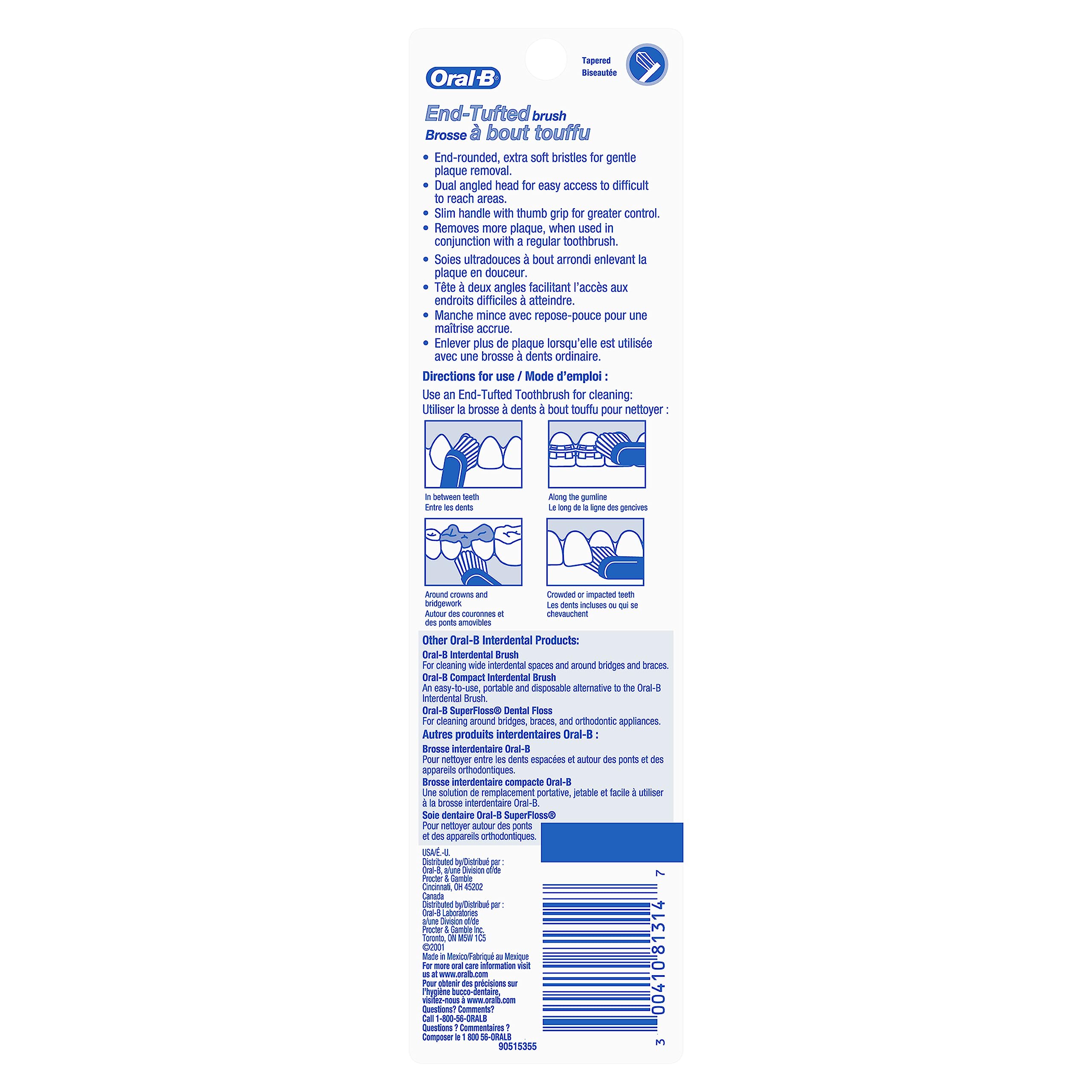 Oral-B End-Tufted Denture Toothbrush (Pack of 6)