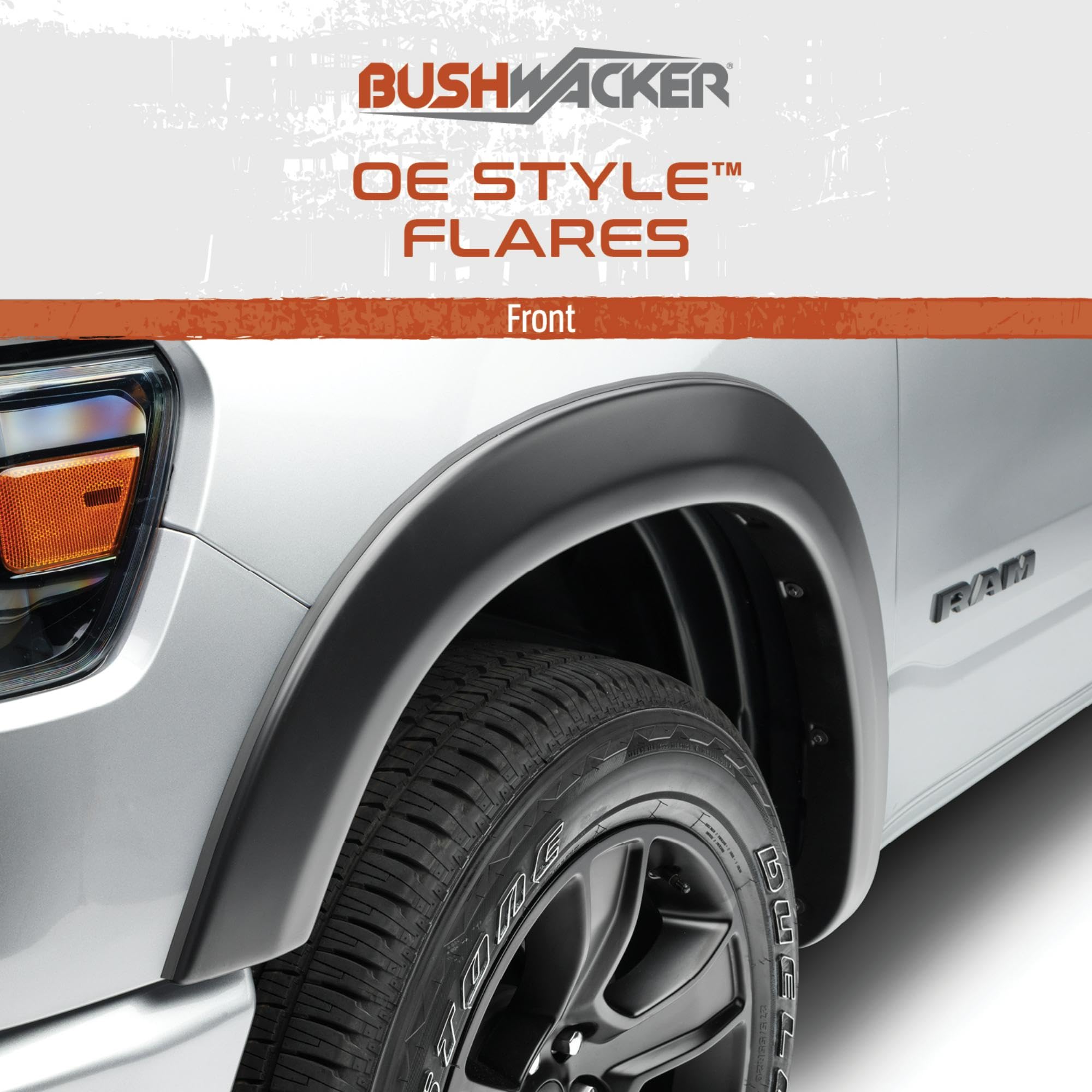 Bushwacker OE Style Factory Front Fender Flares | 2-Piece Set, Black, Smooth Finish | 30019-02 | Fits 2007-2013 Toyota Tundra