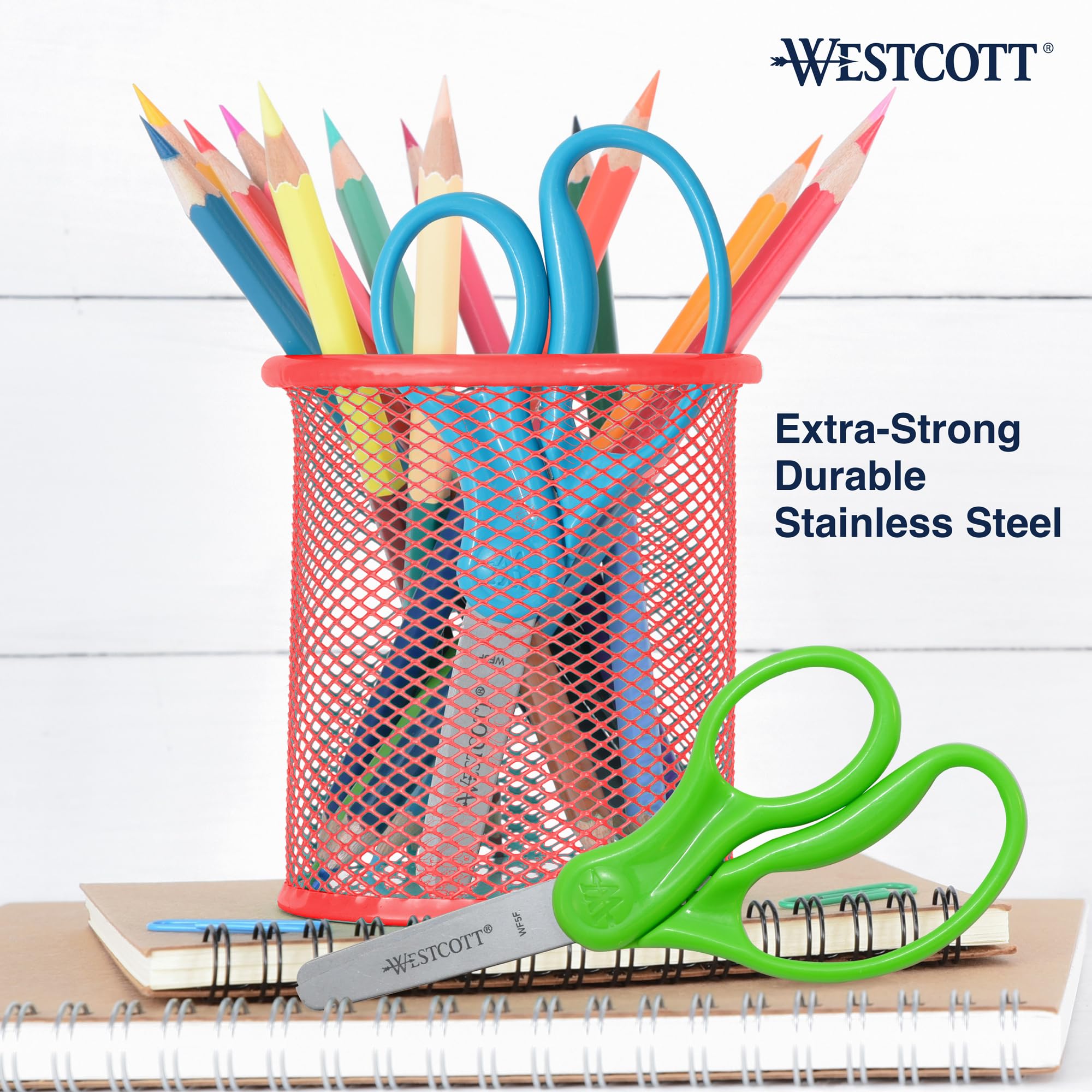 Westcott Scissors For Kids, 5" Blunt Safety Scissors, Assorted, 2 Count (Pack of 1) (13168)
