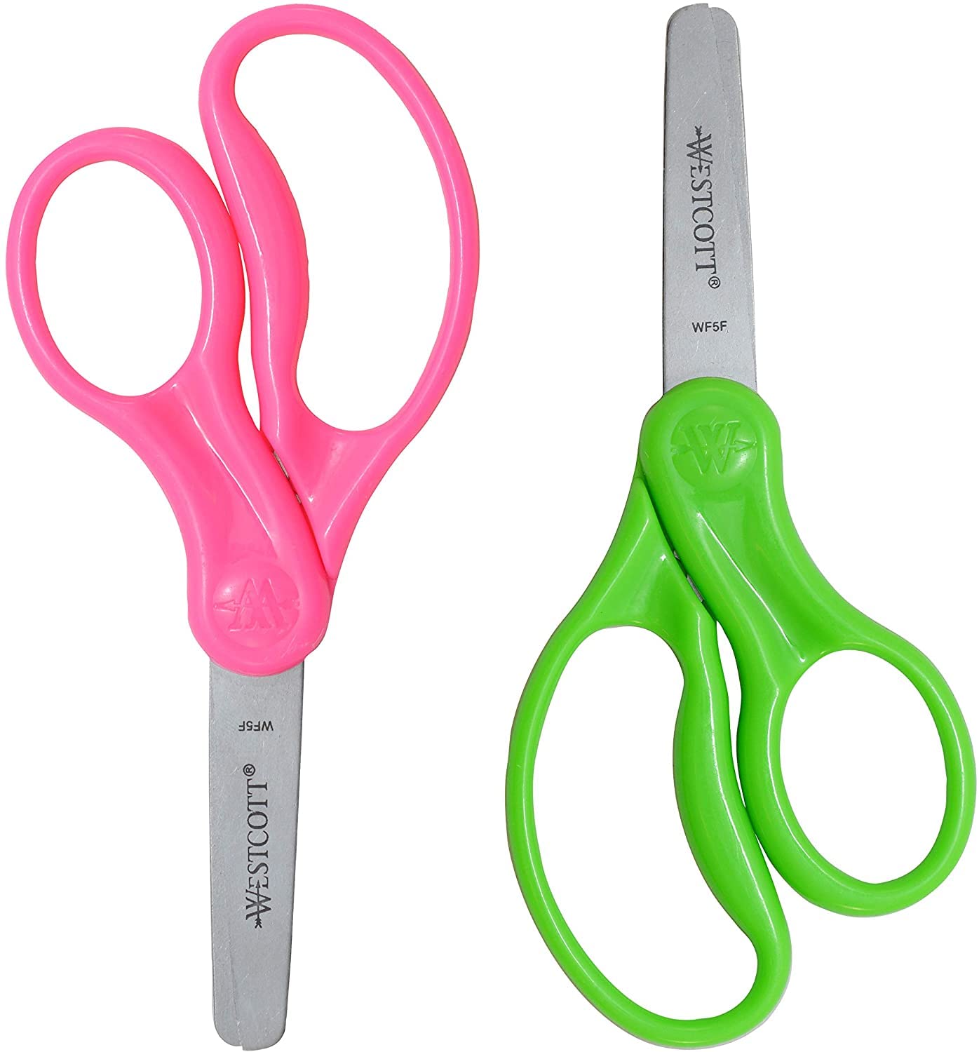 Westcott Scissors For Kids, 5" Blunt Safety Scissors, Assorted, 2 Count (Pack of 1) (13168)