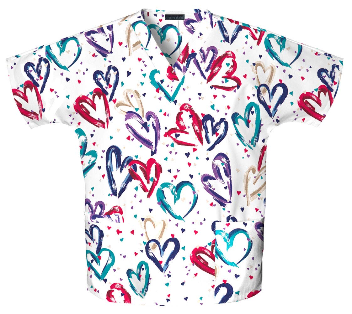 Cherokee Women's V-Neck Tunic Plus-Size, Heartbeat, XXX-Large