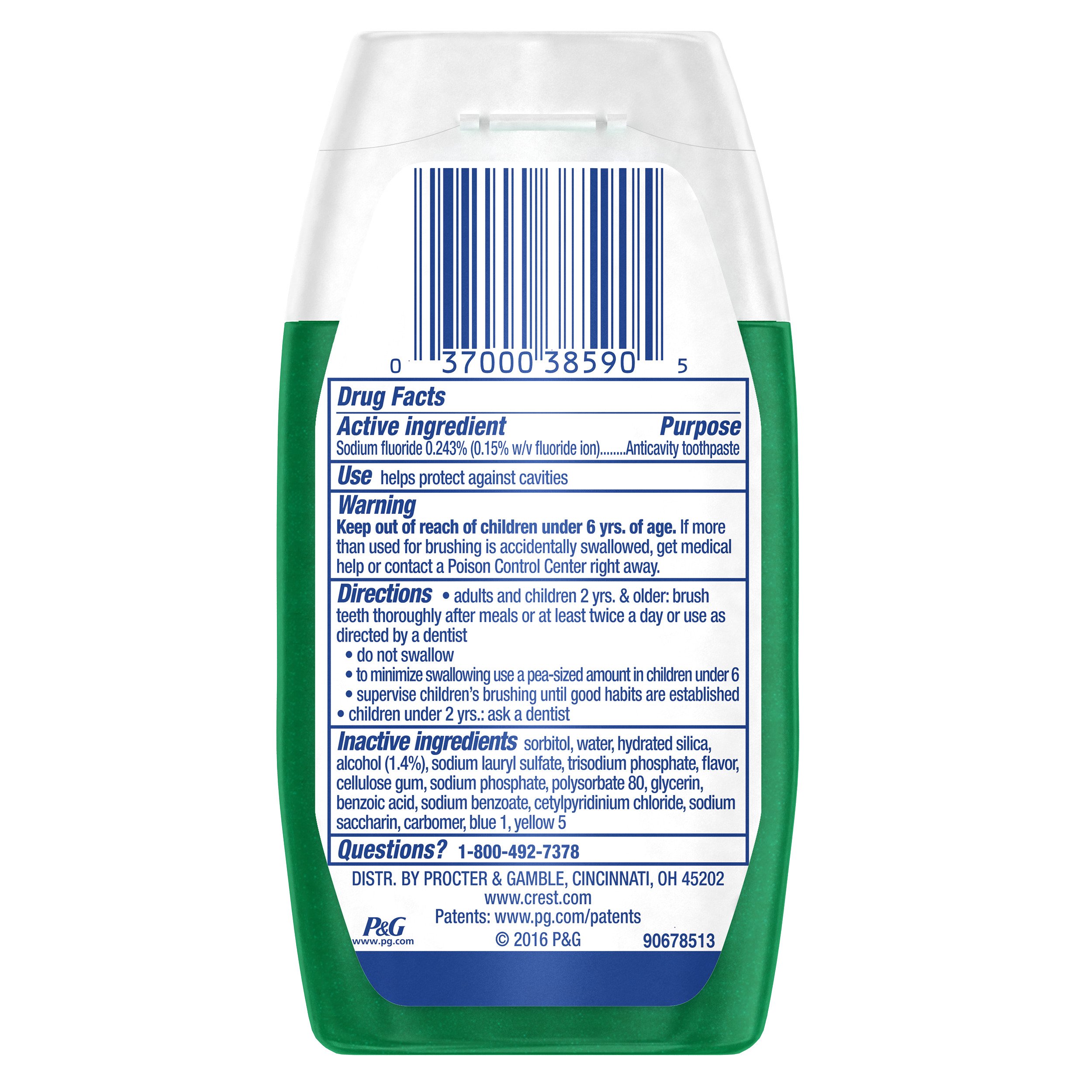 Crest Complete Whitening Plus Scope Multi-Benefit Fluoride Liquid Gel Toothpaste, Minty Fresh, 4.6 Ounce (Pack of 6)