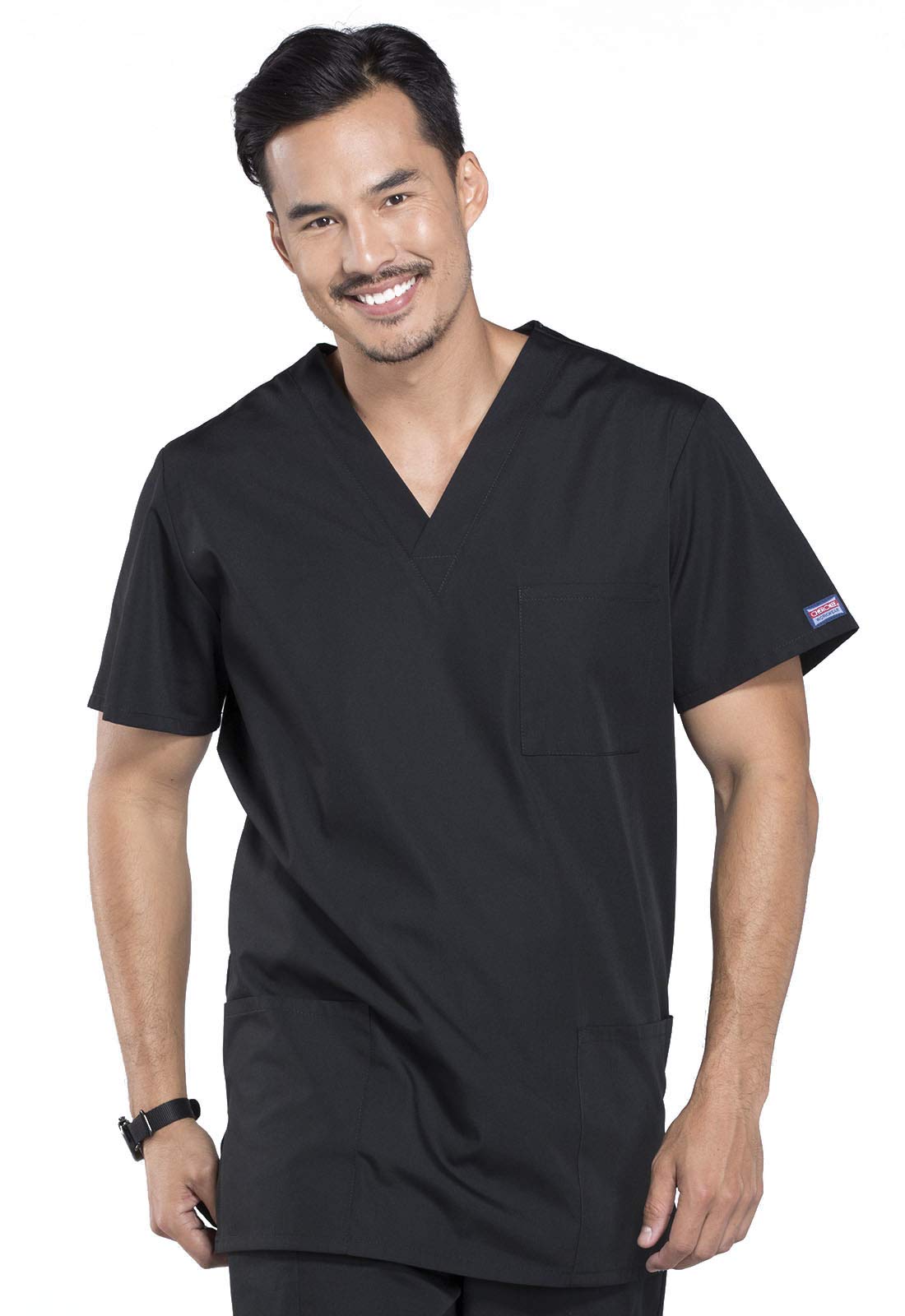Cherokee Originals Unisex V-Neck Scrubs Shirt, Black, Medium
