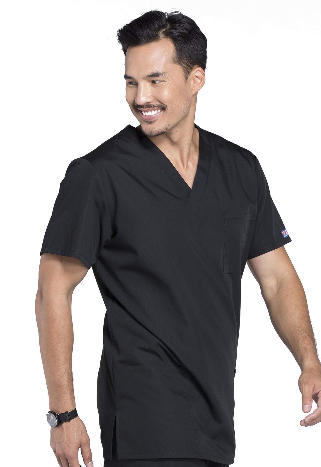 Cherokee Originals Unisex V-Neck Scrubs Shirt, Black, Medium