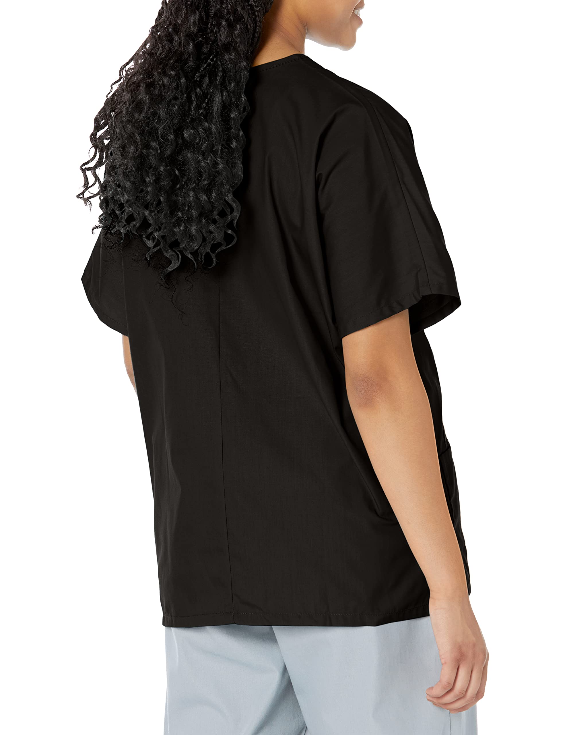Cherokee womens V Neck medical scrubs shirts, Black, X-Large US