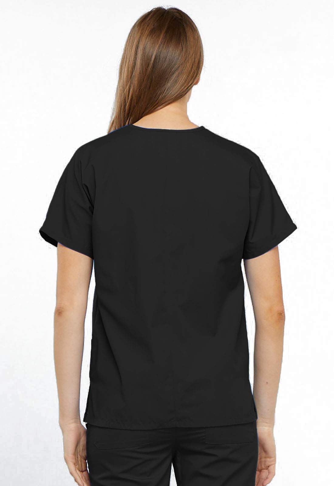 Cherokee womens V Neck medical scrubs shirts, Black, X-Large US