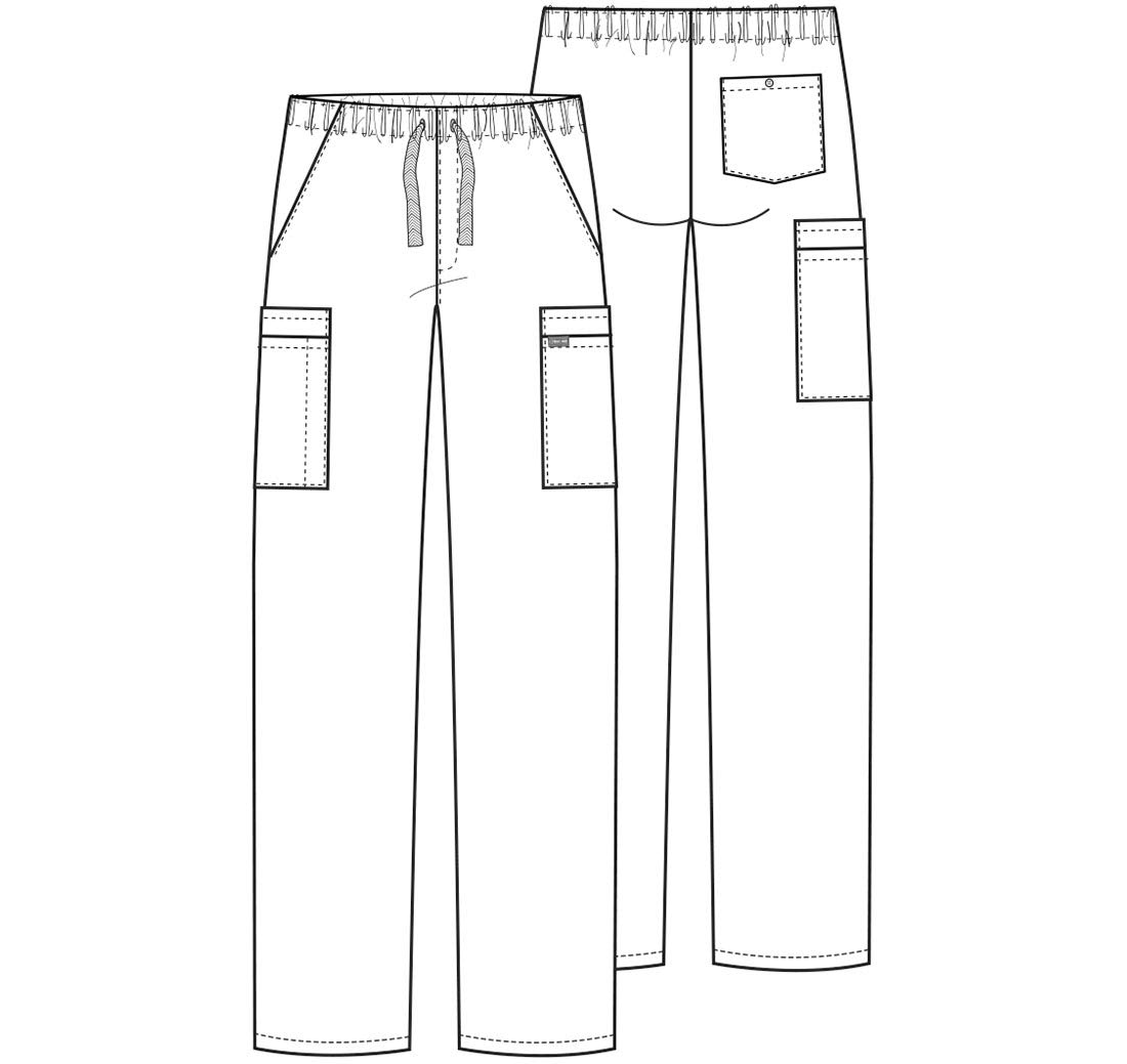 Cherokee Men's Originals Cargo Scrubs Pant, Black, Large