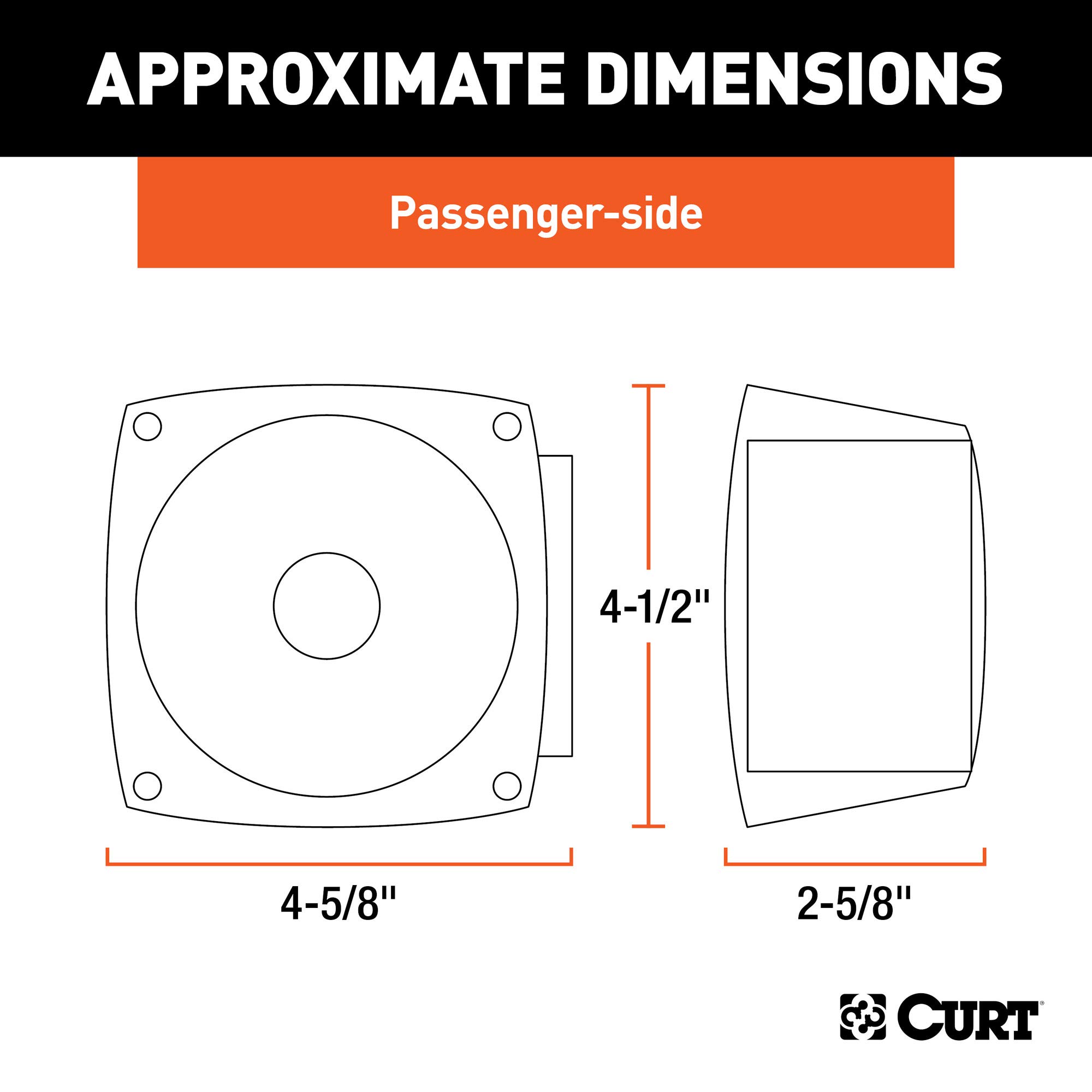 CURT 53440 Passenger-Side Combination Replacement Trailer Light, Stop Tail Turn