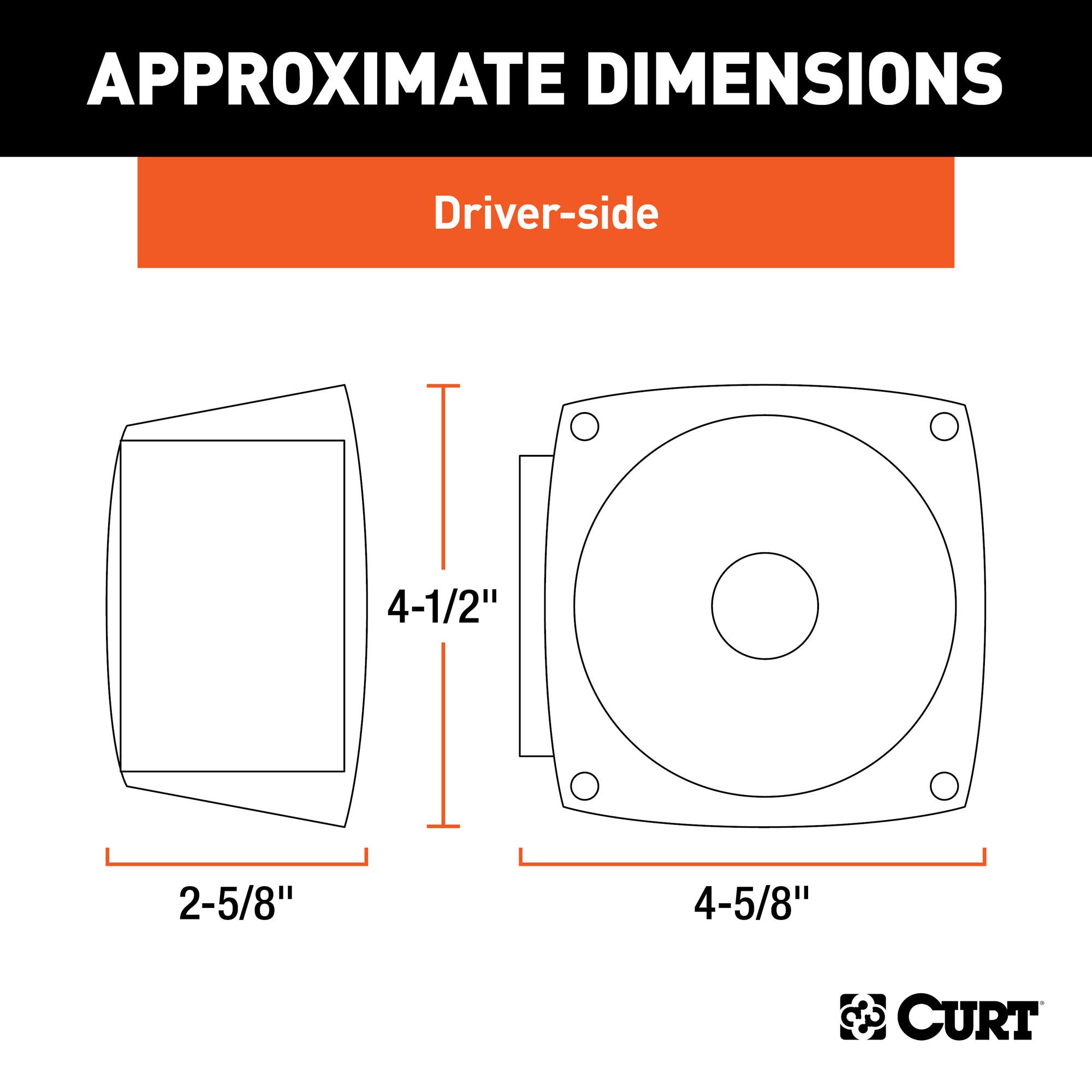 CURT 53441 Driver-Side Combination Replacement Trailer Light, Stop Tail Turn