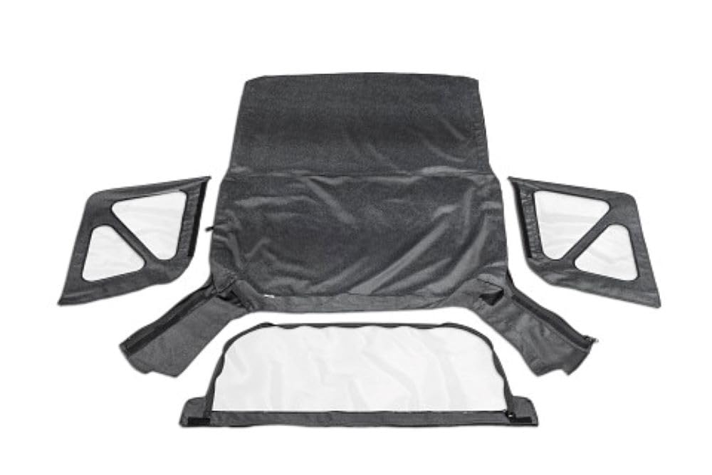 Rampage Factory Replacement Soft Top | Vinyl, Black Denim with Clear Windows | 98815 | Fits 1995 - 1998 Suzuki Sidekick/Geo Tracker