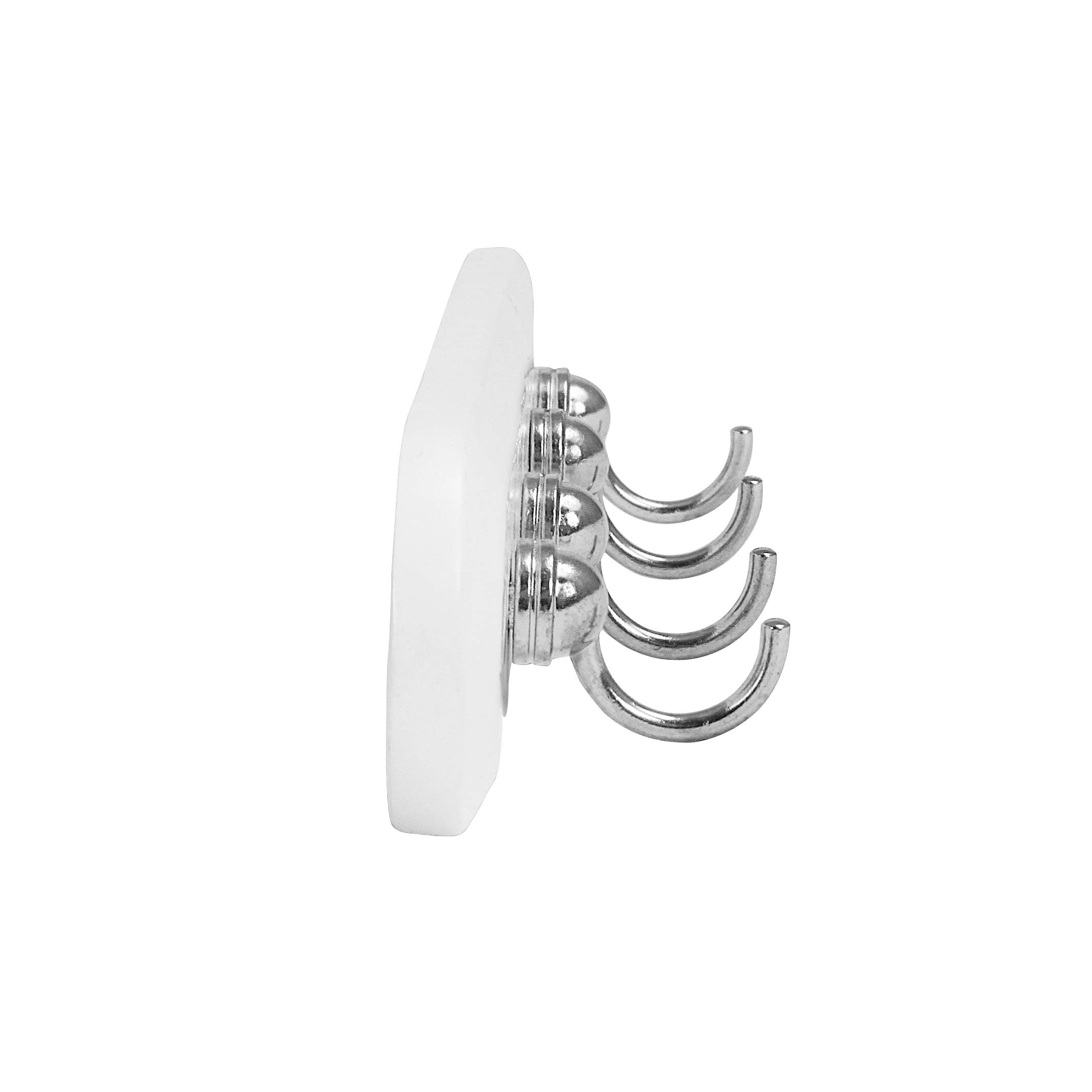 Spectrum, Modern Entryway Organizer & Wall Décor Diversified Four Key Rack, Wood Hooks, 4, White/Chrome