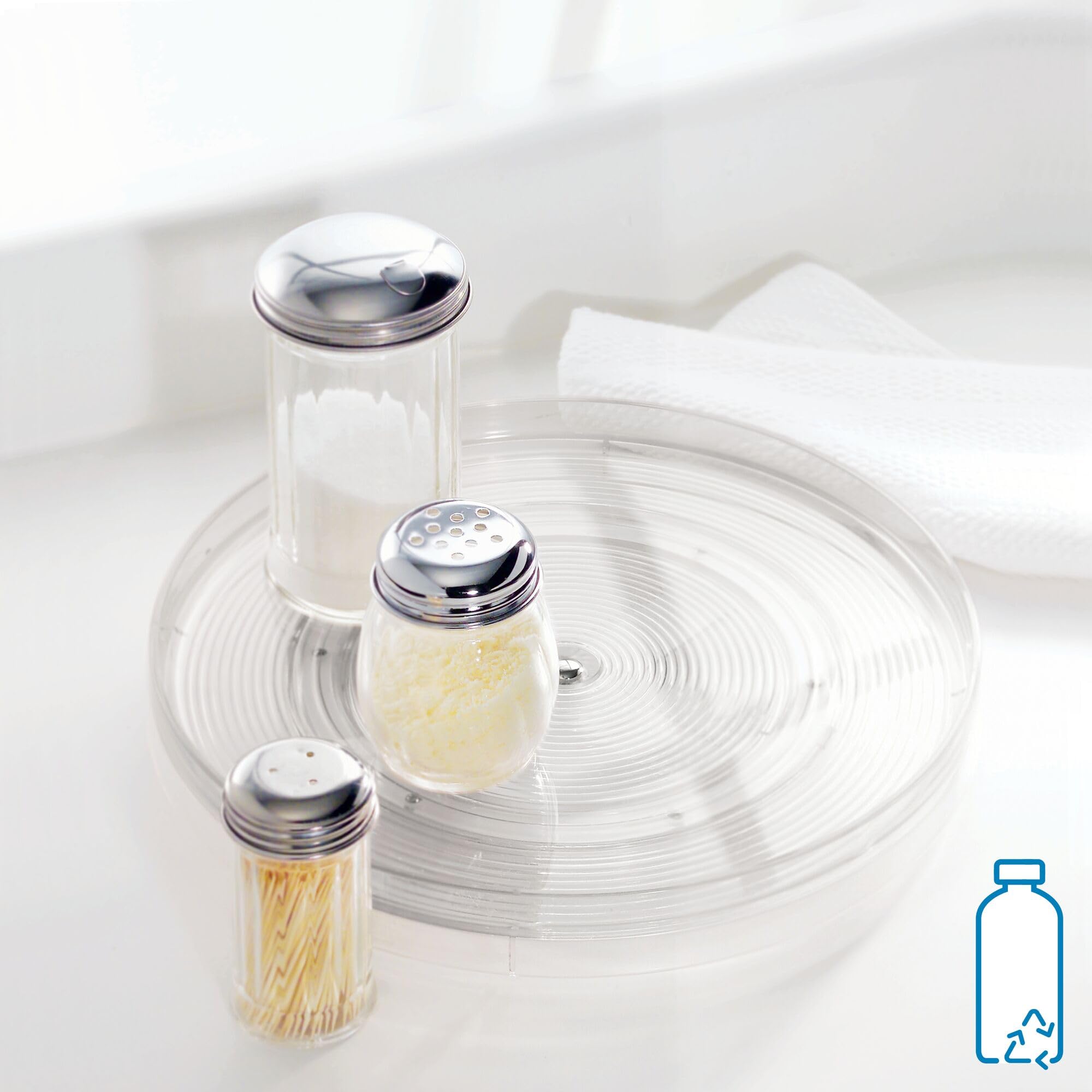 iDesign Linus Turntable Kitchen, Organization for Pantry, Countertop, Shelf, Table, Vanity, Bathroom, 11" Inch, Clear